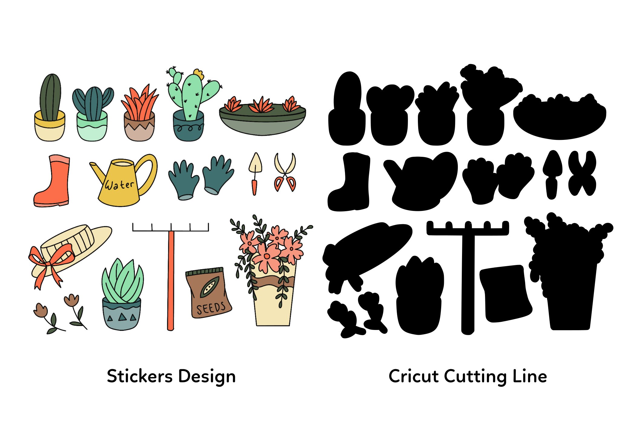 Gardening Printable Stickers Sheet (940666) | Stickers | Design Bundles