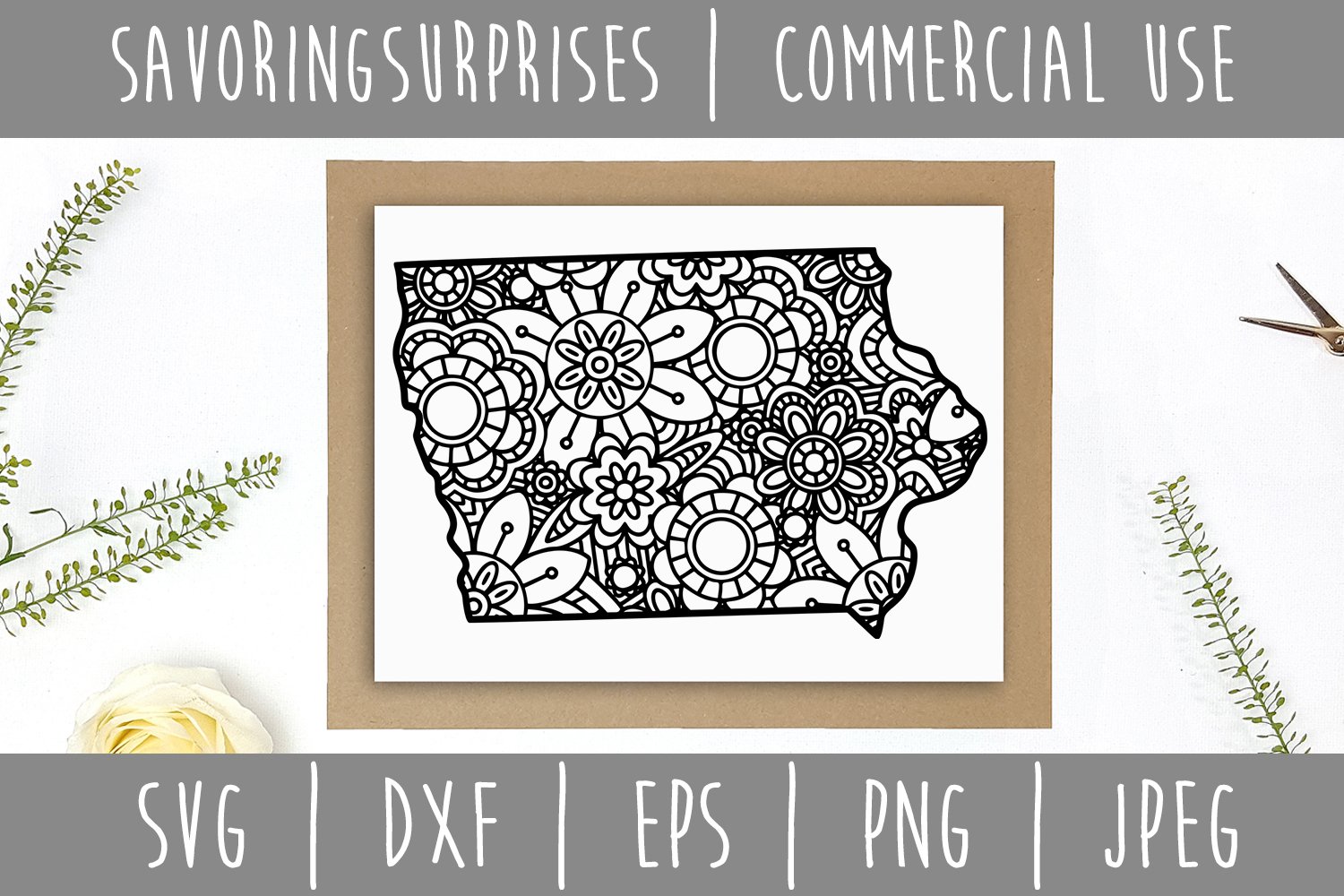 Iowa State Mandala Zentangle SVG, DXF, EPS, PNG, JPEG (278927) | SVGs ...