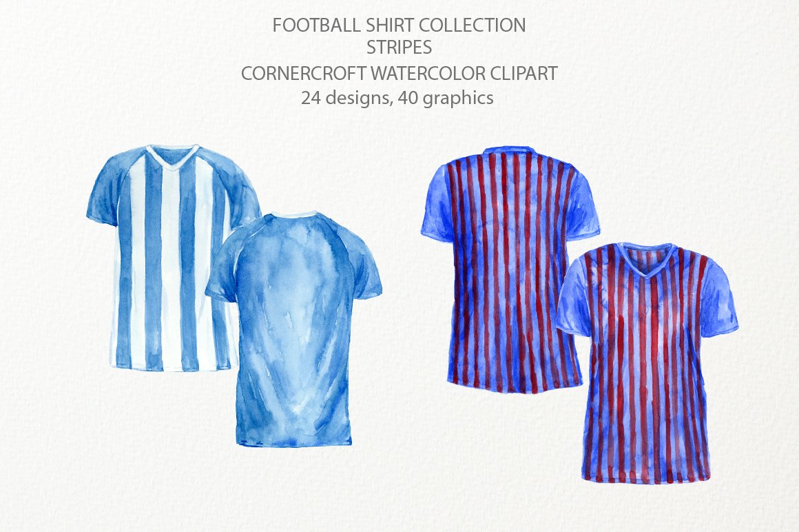 Striped football shirt clipart, sport clipart (102596) | Illustrations ...