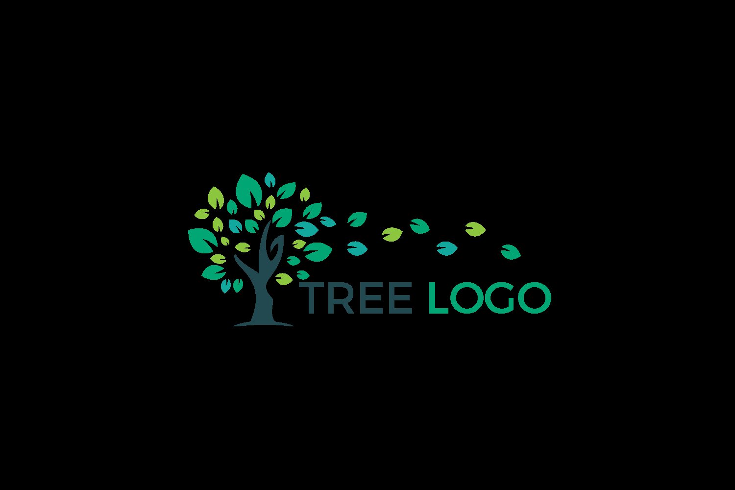 Green tree vector logo design. (157311) | Logos | Design Bundles