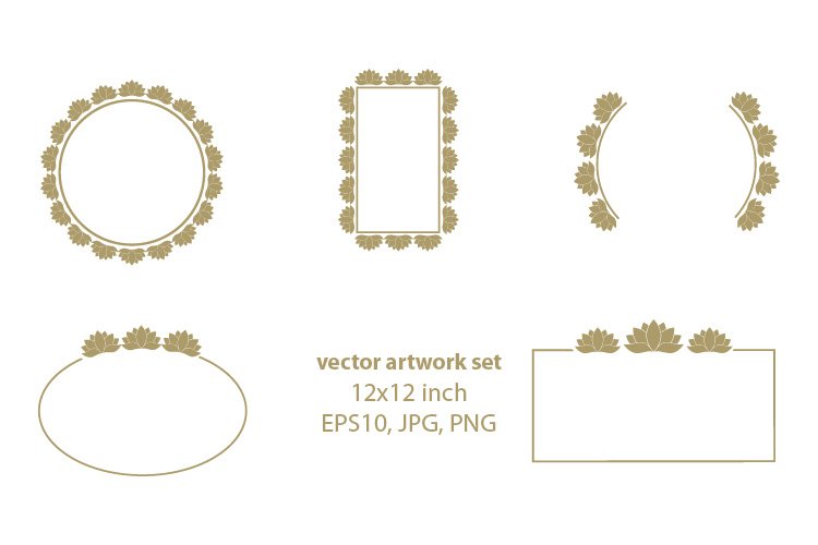 Lotus Frame (846985) | Illustrations | Design Bundles