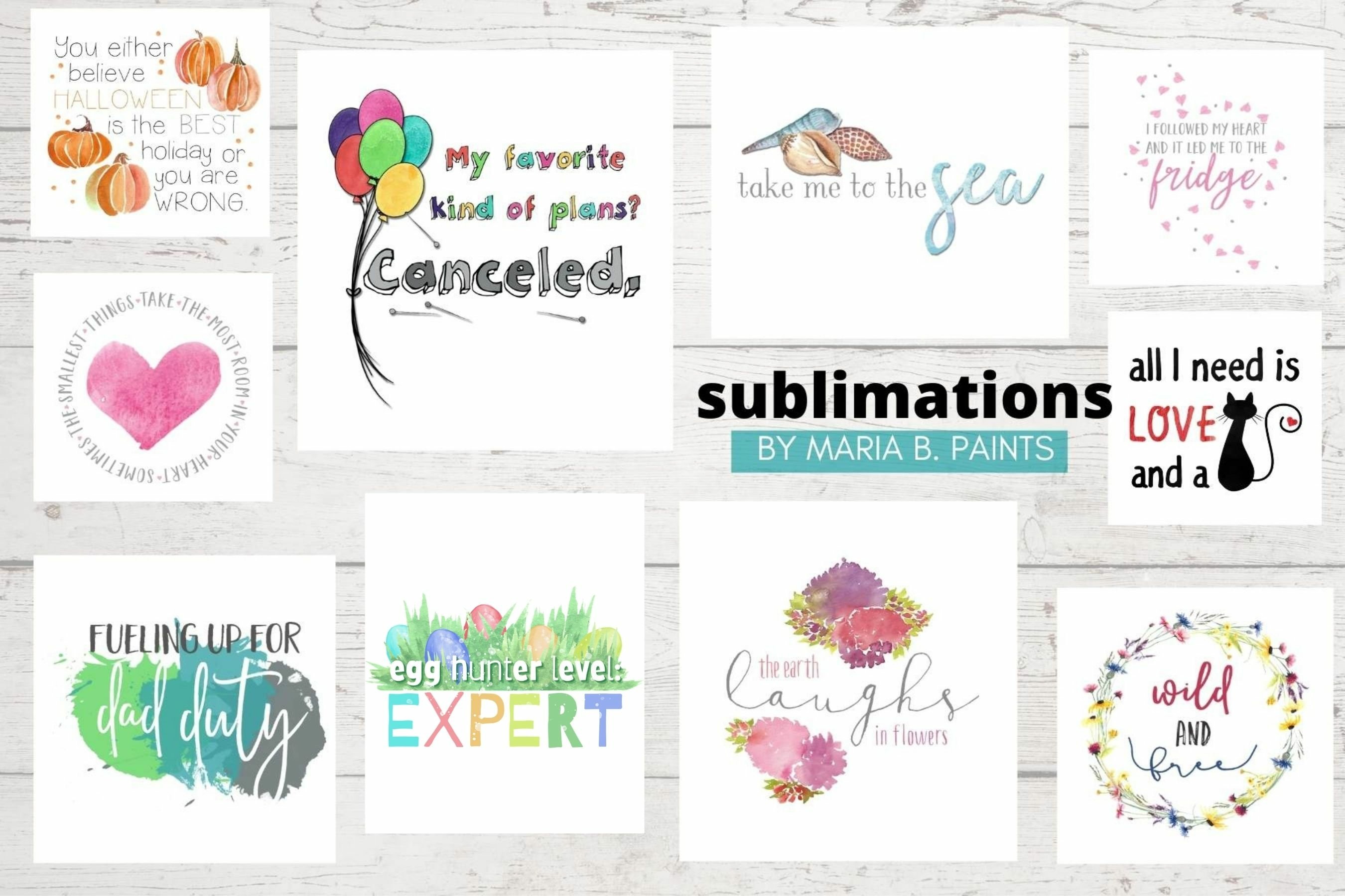 Funny Quotes Sublimation Designs Watercolor Words Sarcastic (1033992 ...