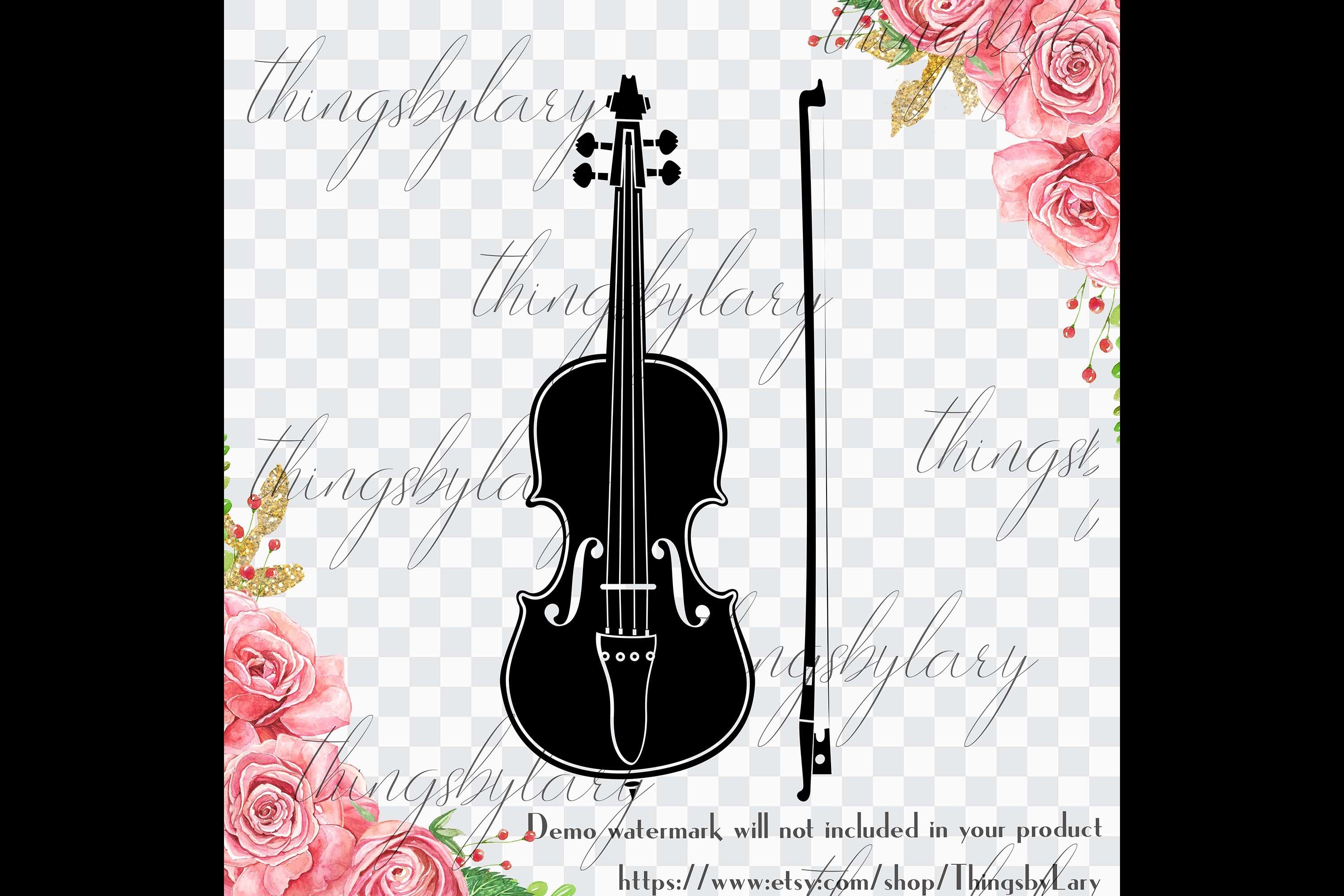 256 Solid Color Violin Instrument Printable Sticker Clip Art (220458 ...