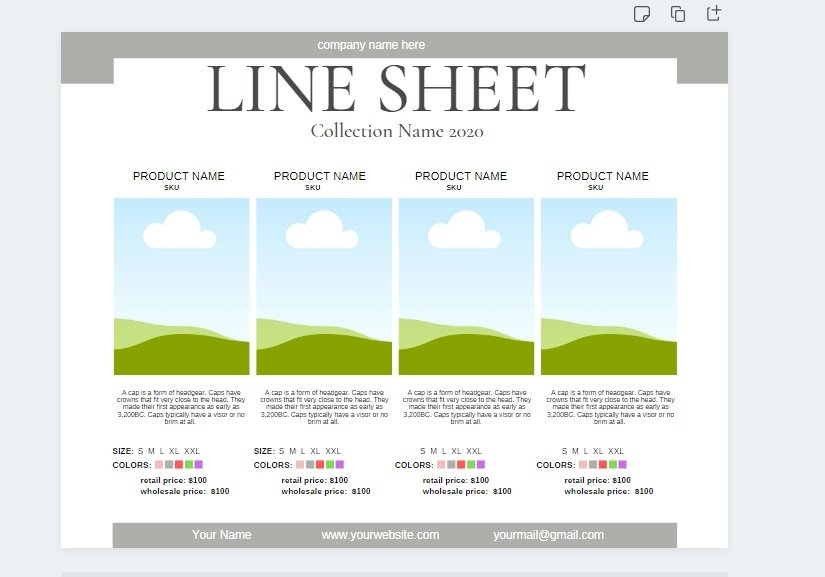 Line Sheet for Wholesale (1084185) | Canva Templates | Design Bundles