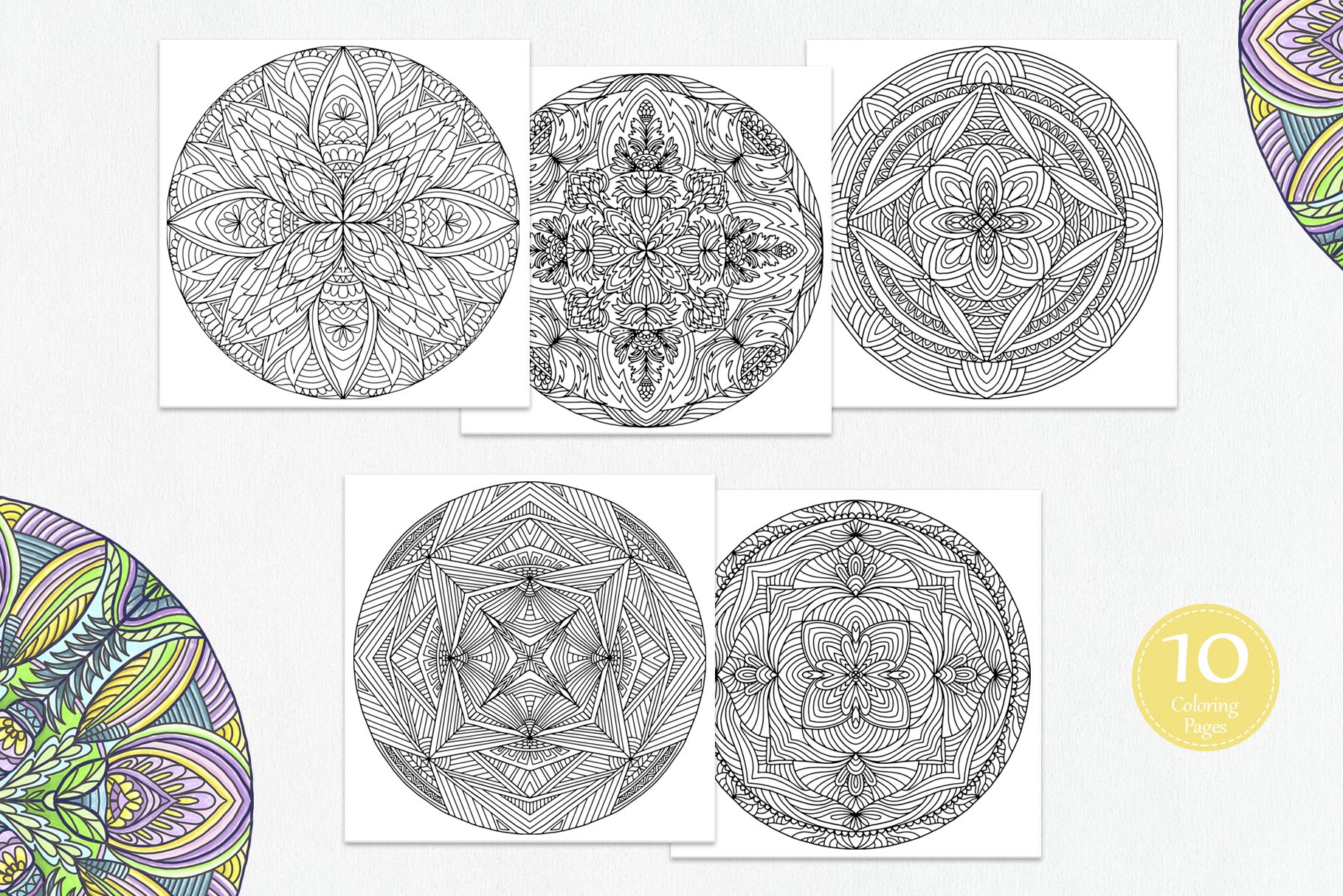 Collection of mandala, coloring book pages (1251243) | Coloring Pages ...
