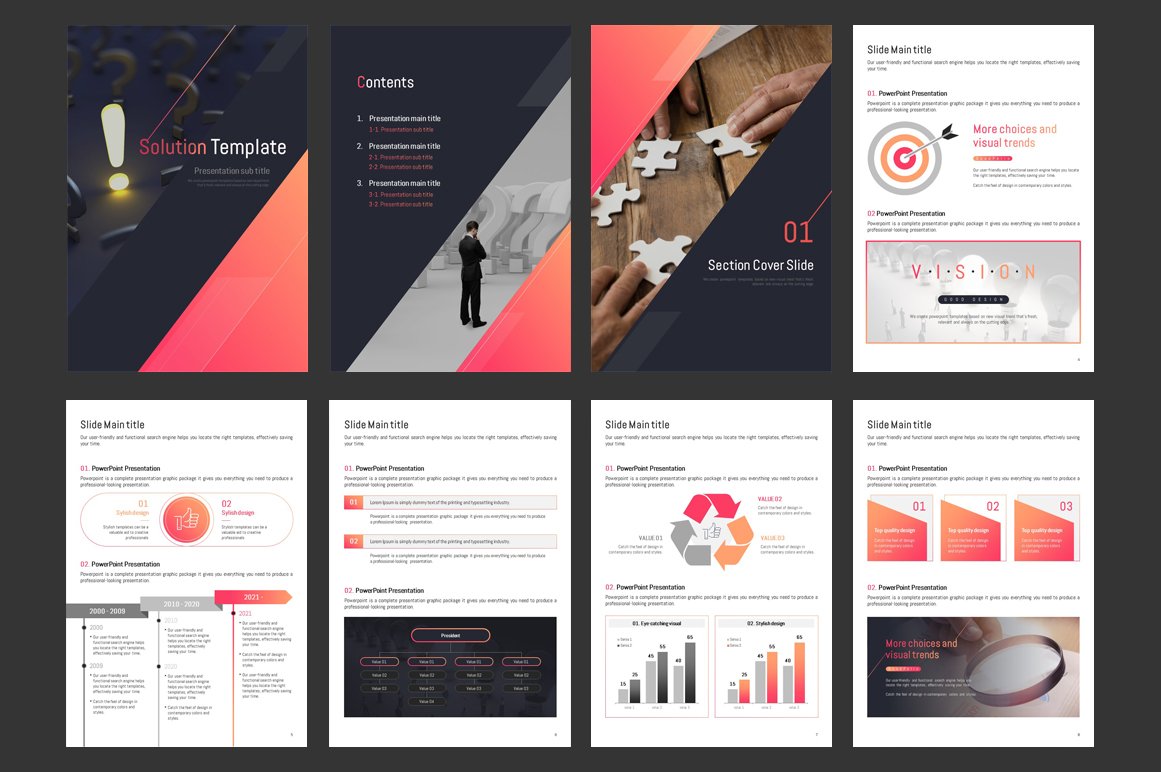 Solution Template Vertical (713511) | Powerpoint | Design Bundles