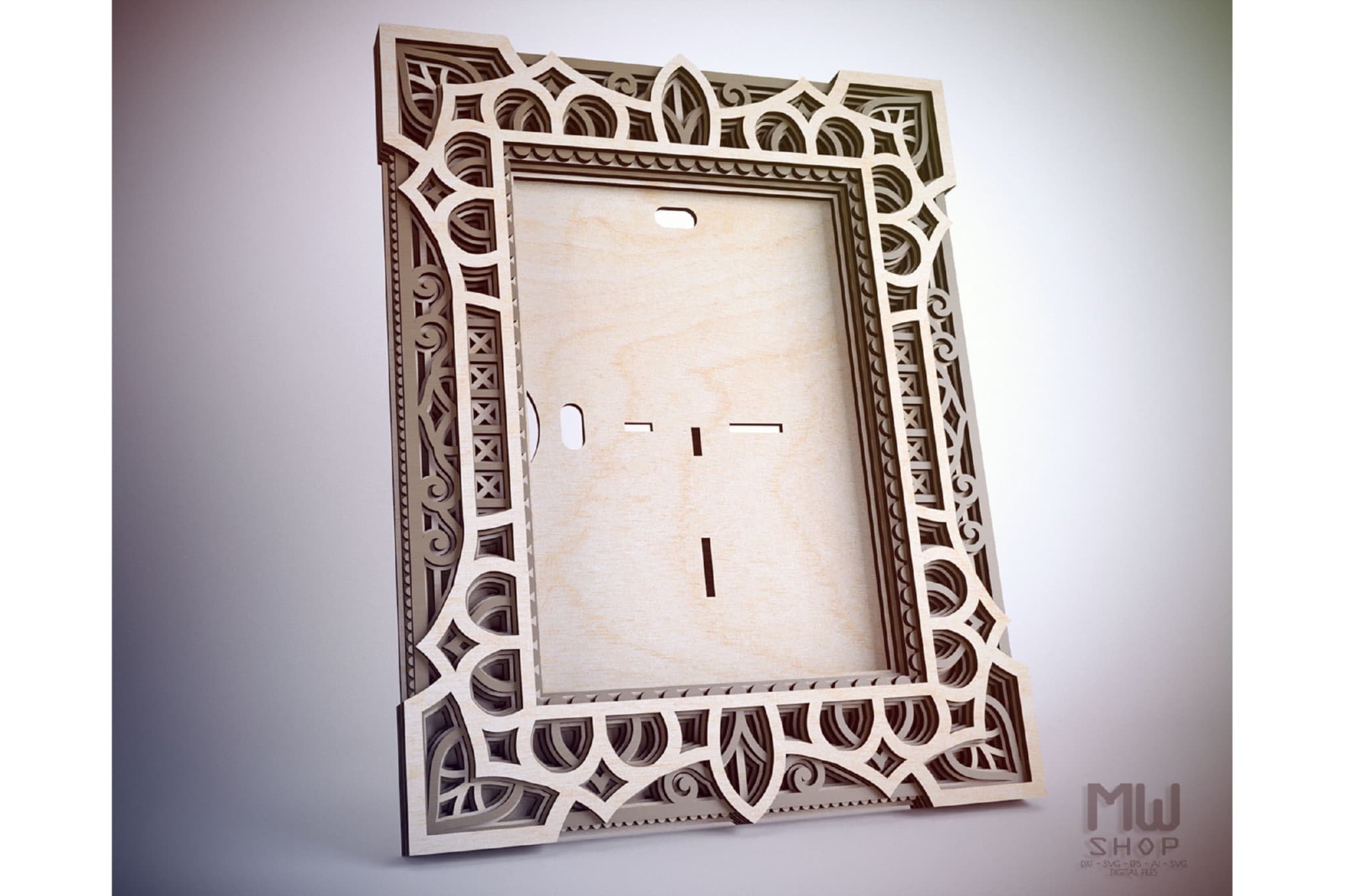 F17 - Multilayer Photo Frame, Laser Cut 5x7 Photo Frame DXF (580018 ...