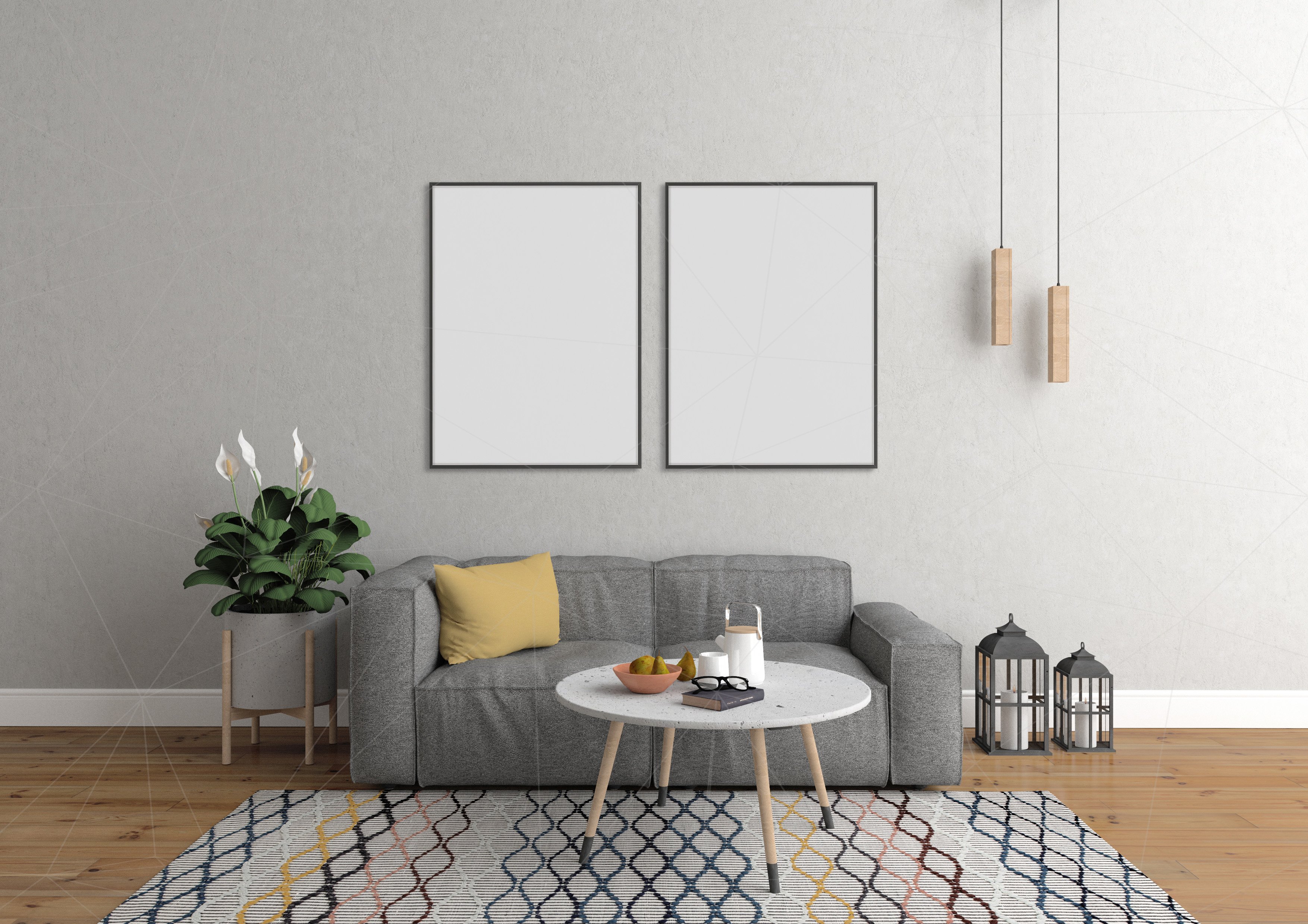 Interior mockup bundle - blank wall mock up (44776) | Mockups | Design ...