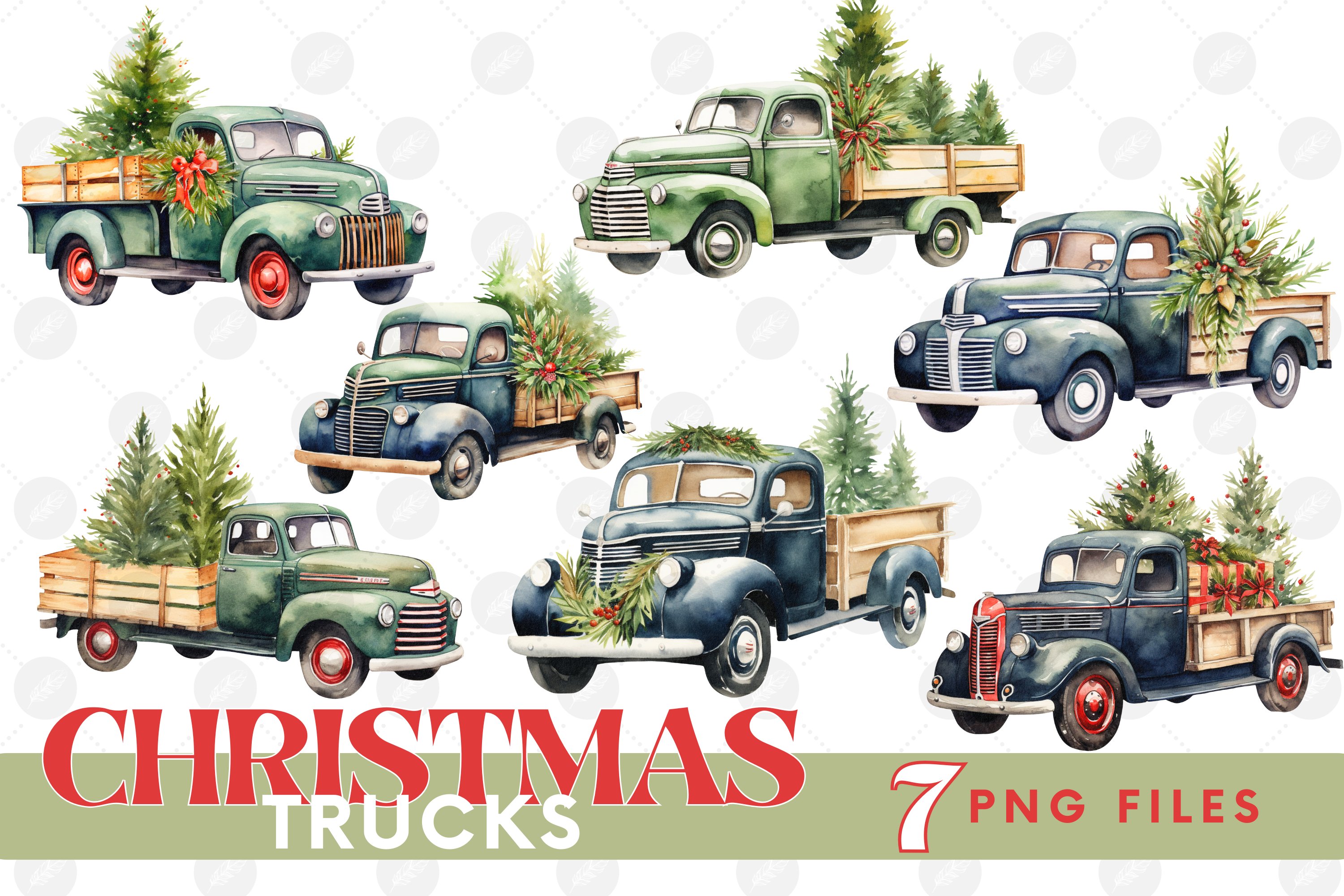 Vintage Truck Christmas Clip Art