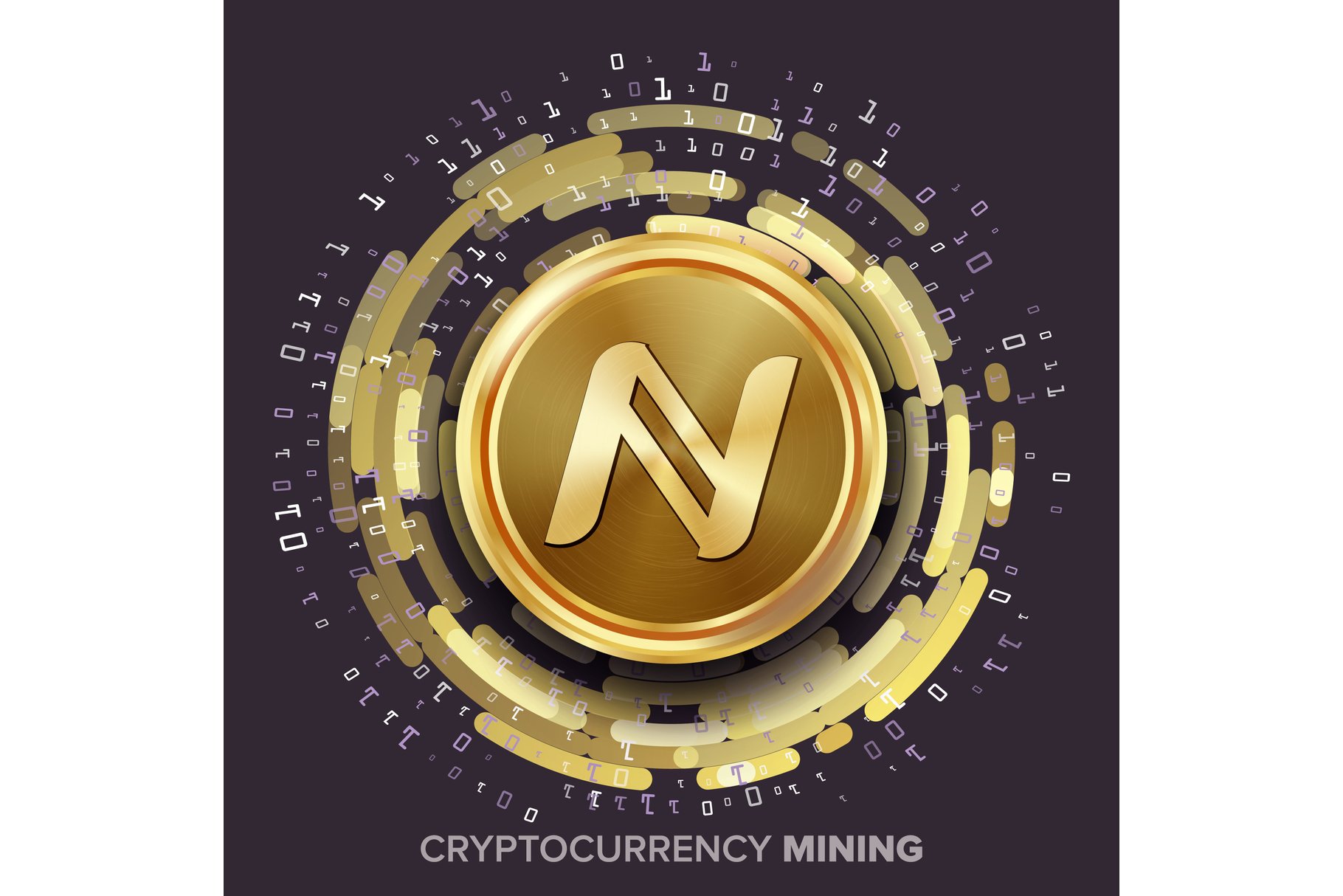 Mining Namecoin Cryptocurrency Vector. Golden Coin (683320 ...