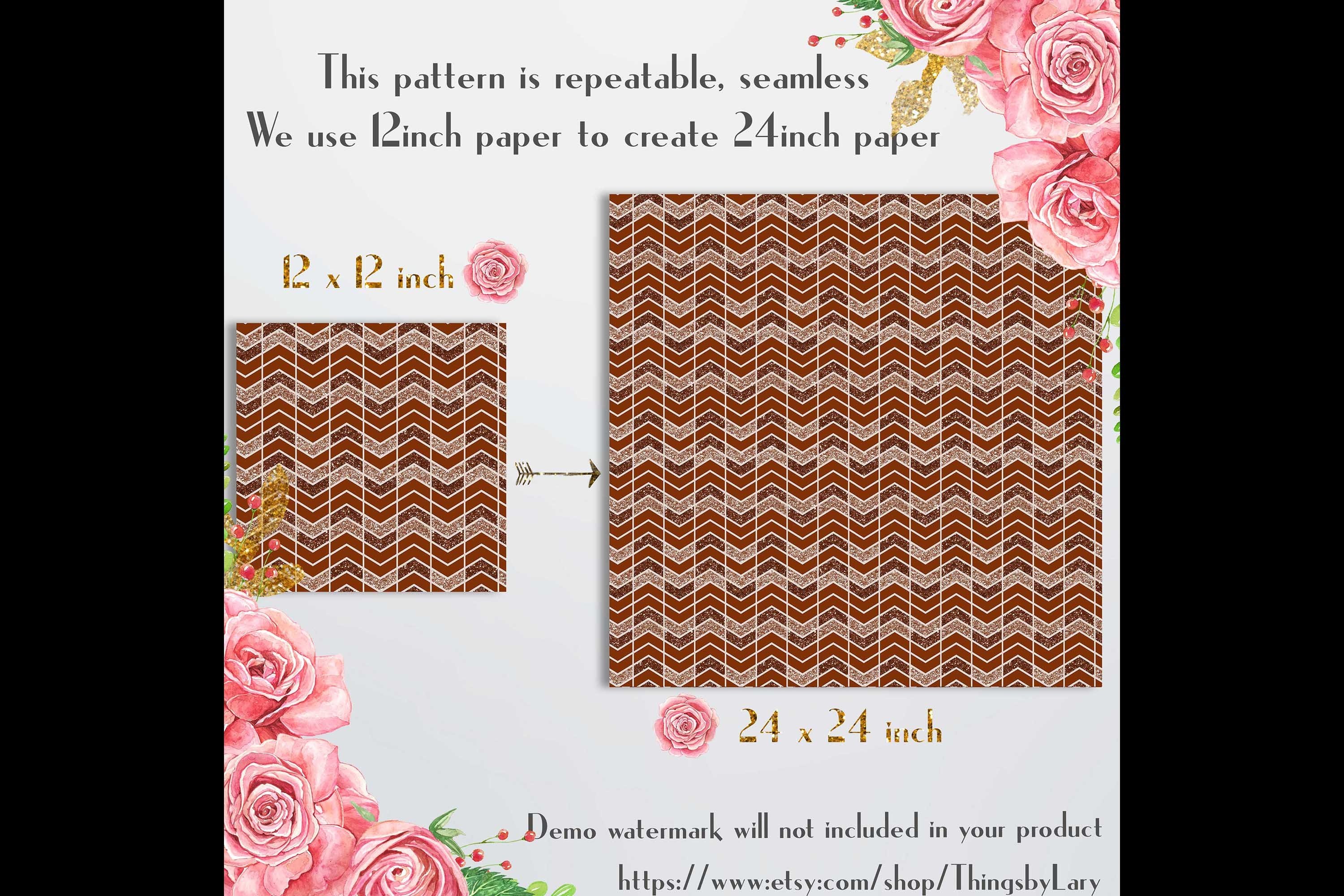 100 Seamless Glitter Geometric Chevron Boho Digital Papers (515735 ...