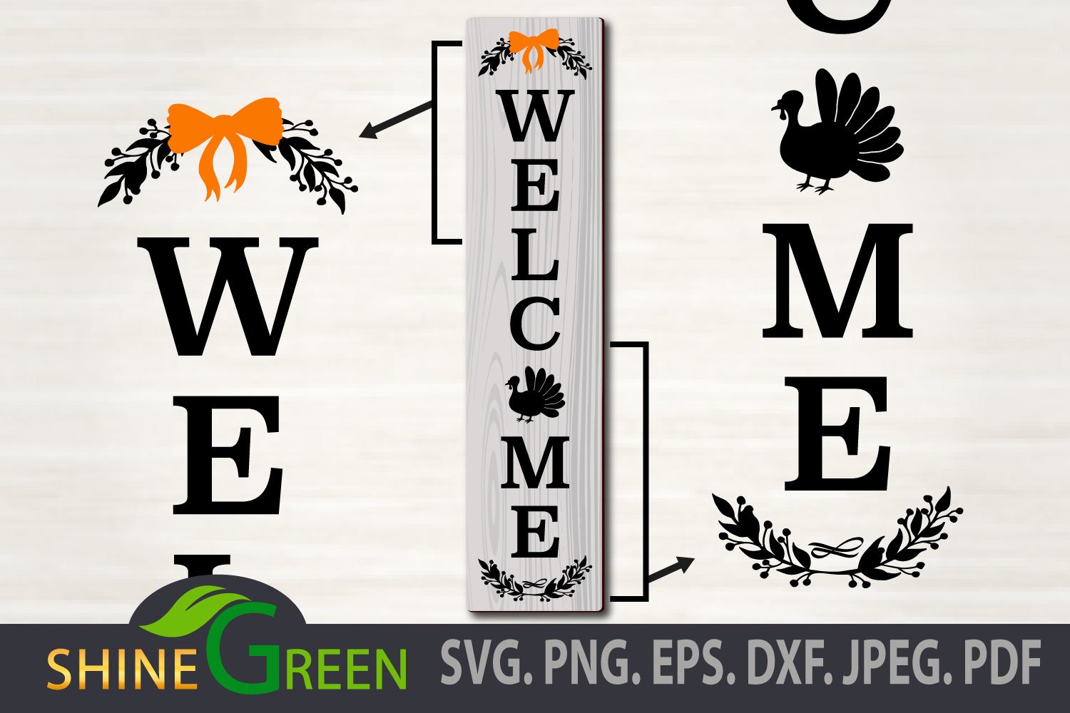 Thanksgiving SVG - Welcome Porch Sign with Turkey for Fall (994049 ...
