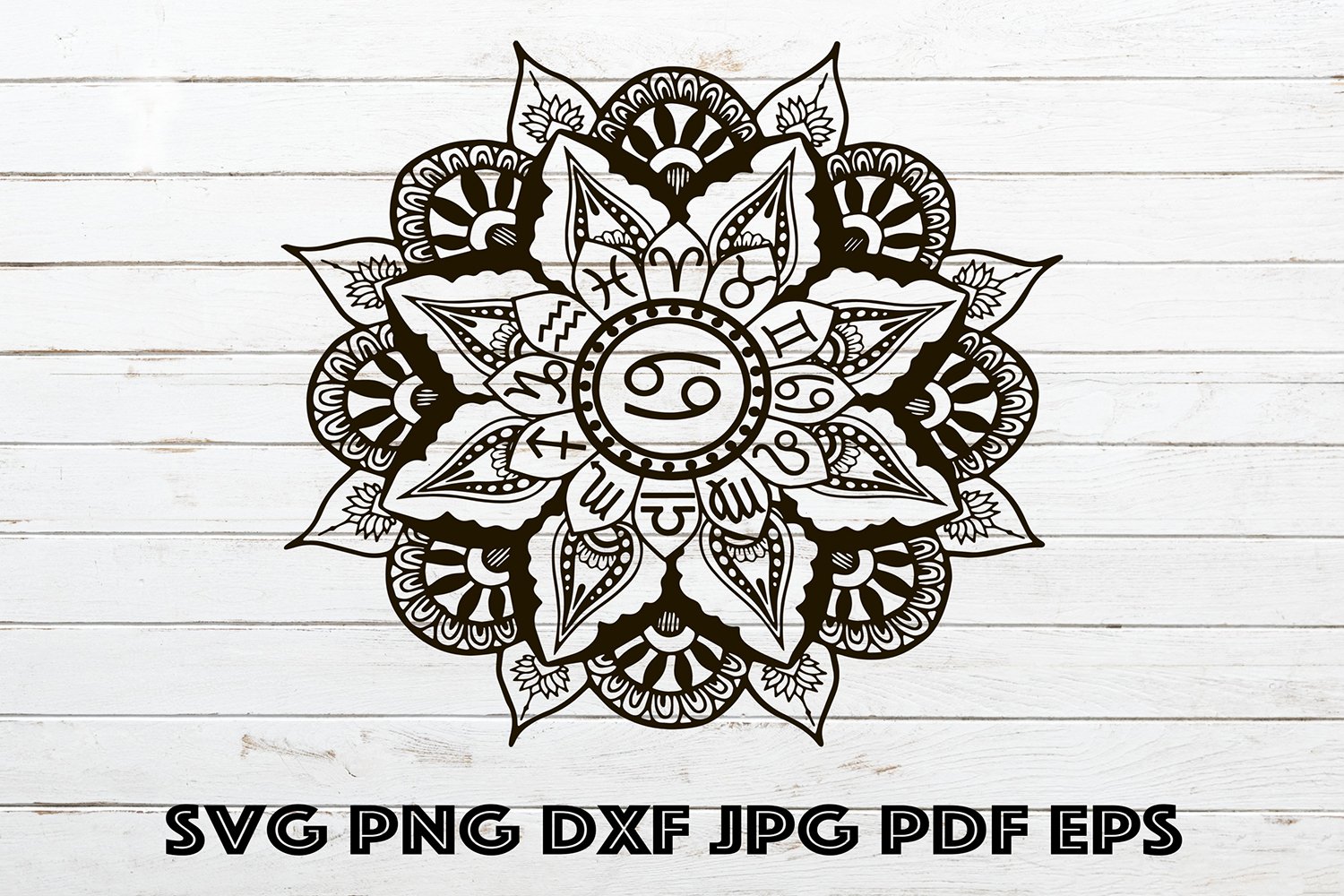 Mandala Cancer SVG, Mandala Zodiac SVG, Zodiac for Cricut (870516 ...