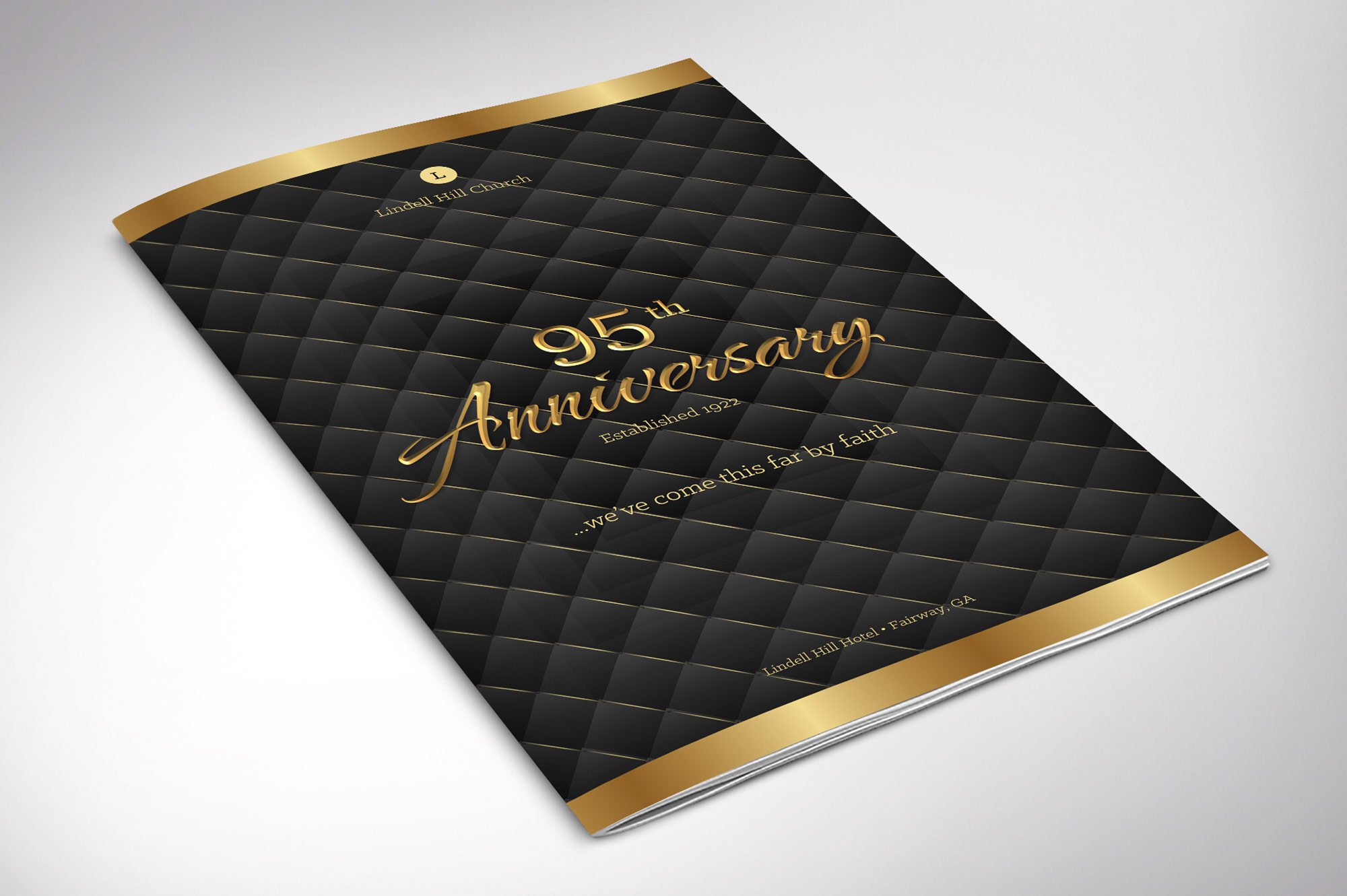 Gold Black Anniversary Program Word Publisher Template (382855 ...