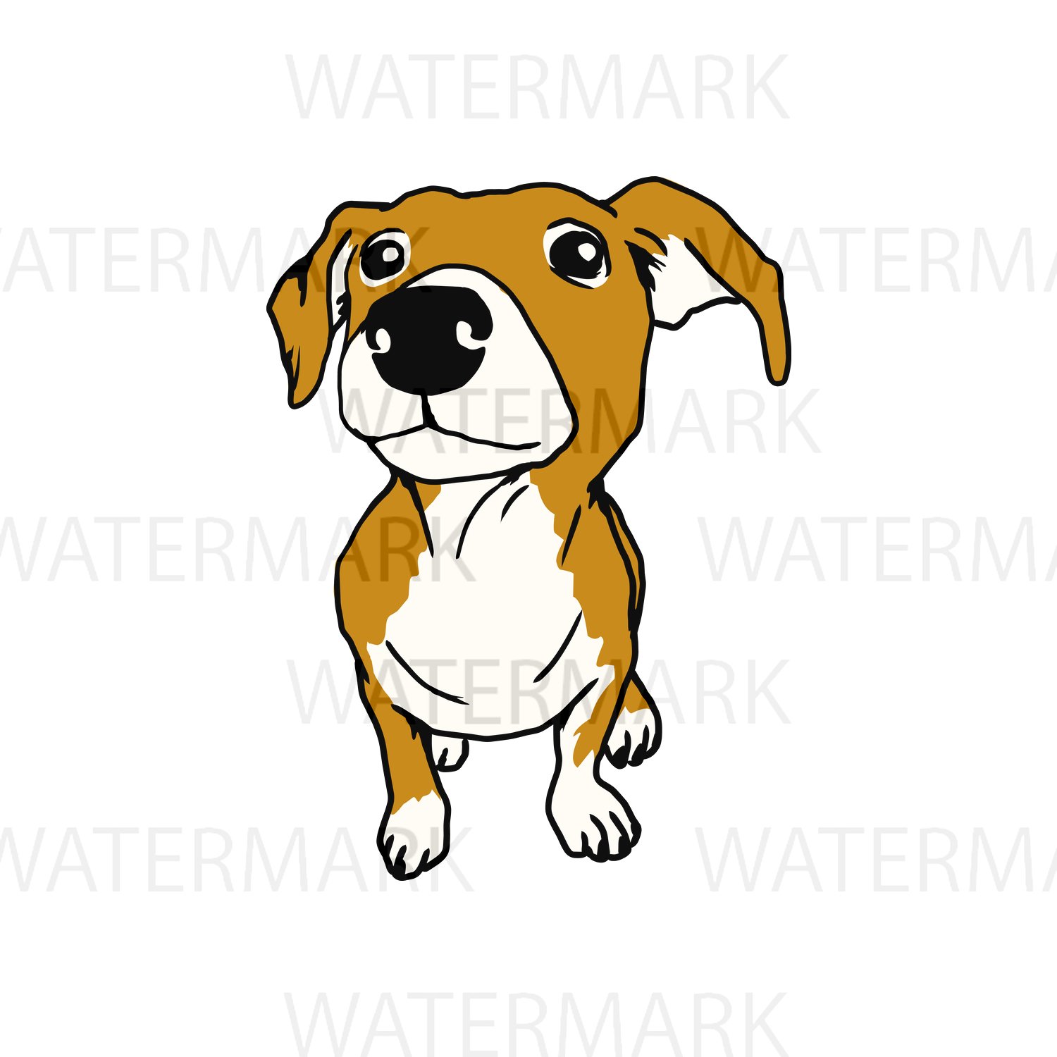 Cute Dogs A - SVG/JPG/PNG Hand Drawing (63779) | Illustrations | Design ...