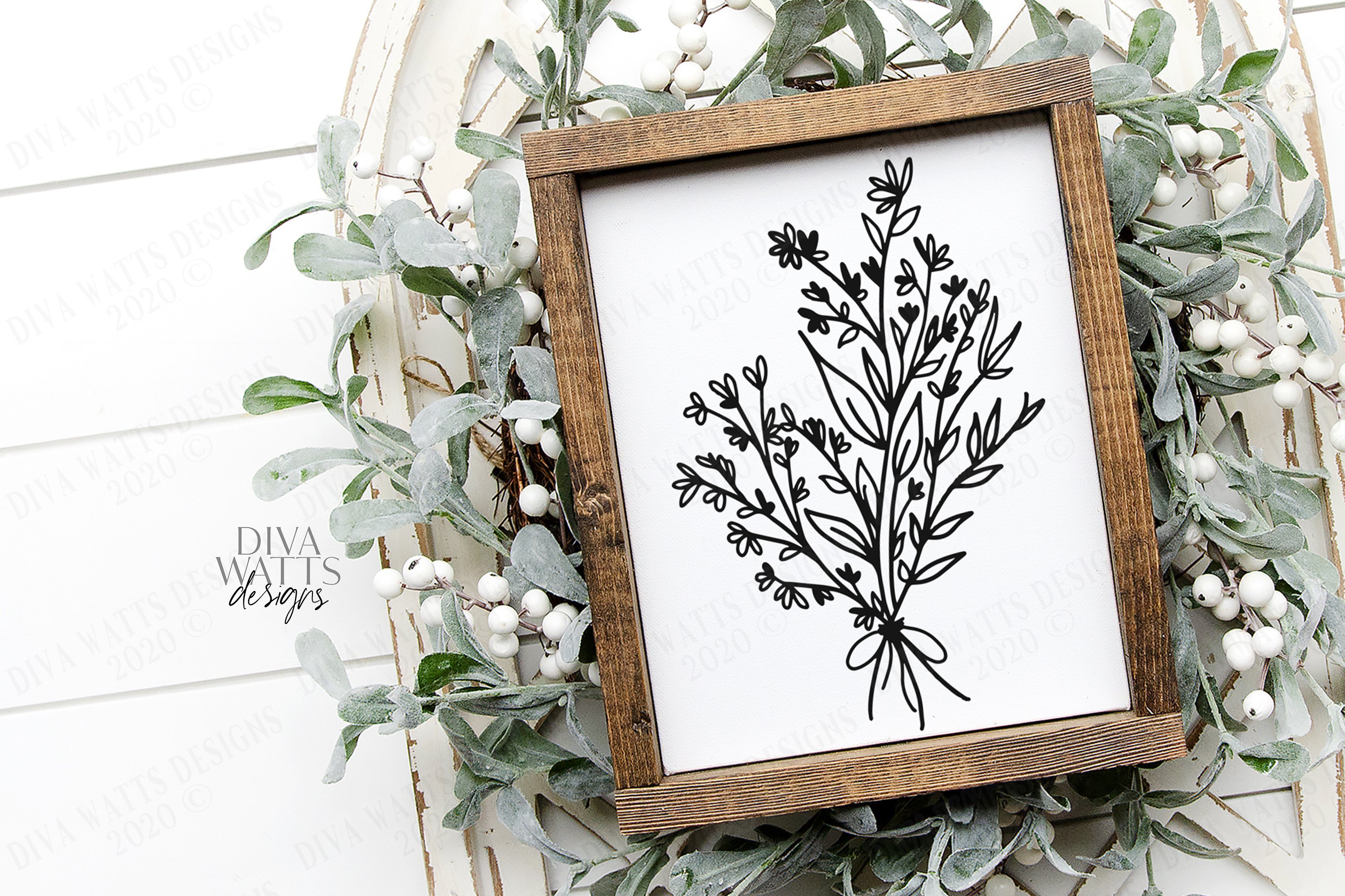 Wildflowers Botanical Art Work - Farmhouse - Cut File - SVG (430362 ...