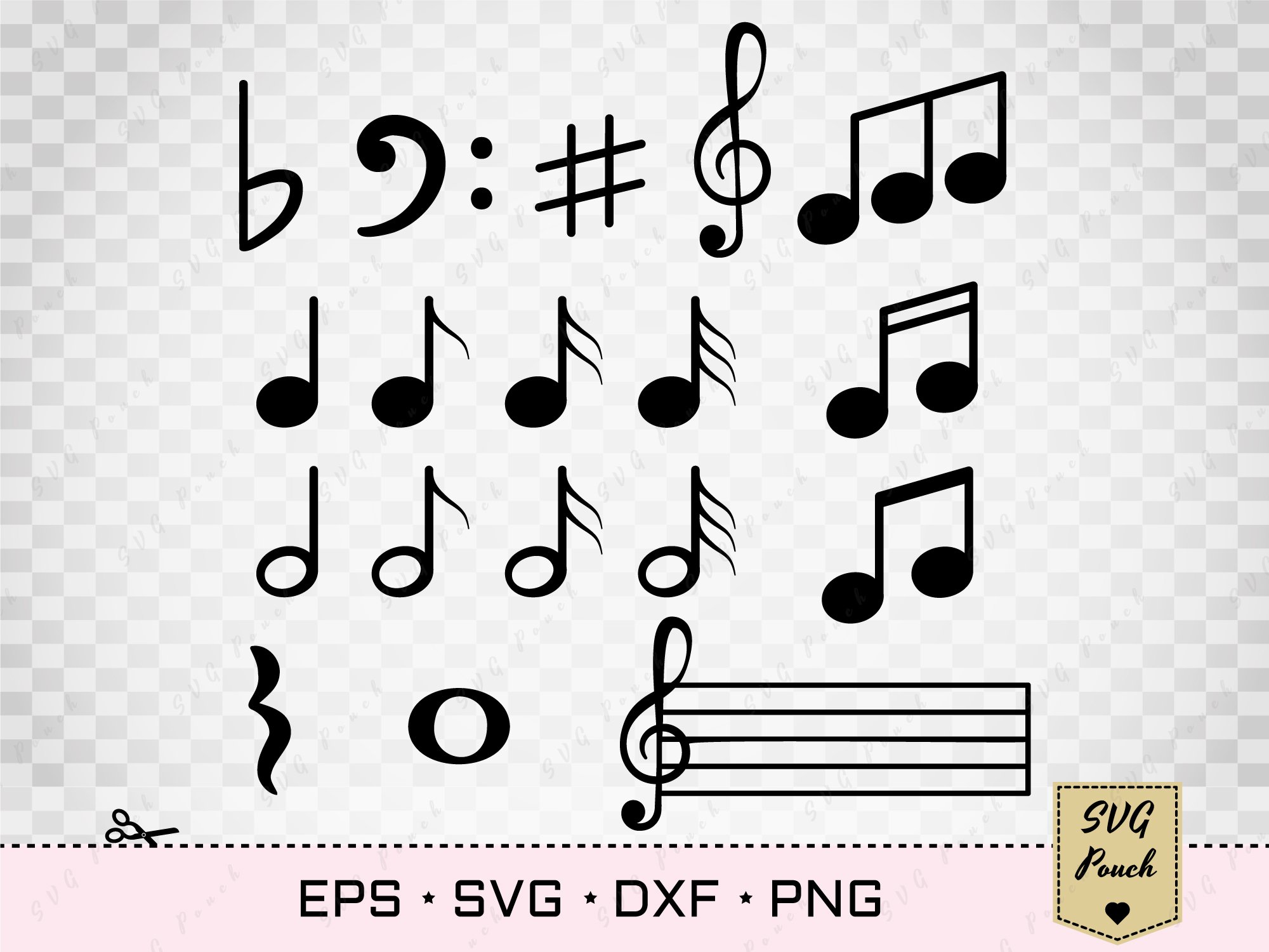 Music Notes SVG (596917) | Cut Files | Design Bundles