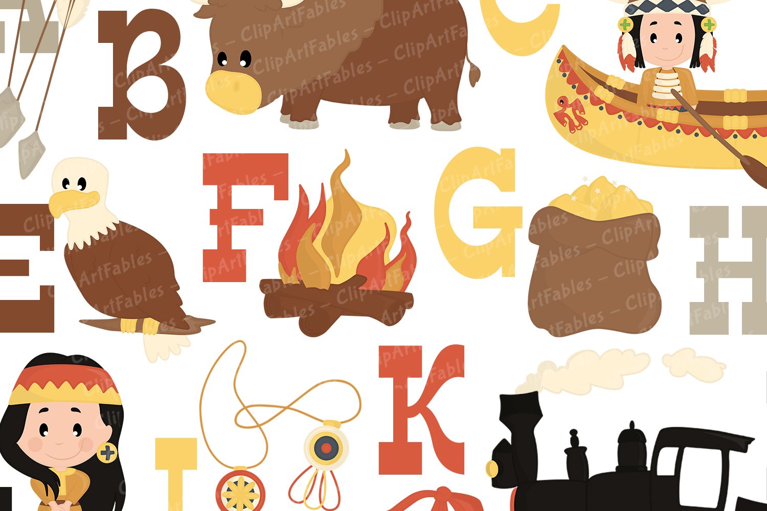 Cute english WESTERN alphabet, Cowboy ABC - Wall decor (416640 ...