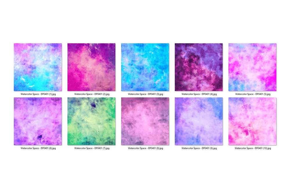 Watercolor Galaxy Backgrounds (583158) | Backgrounds | Design Bundles