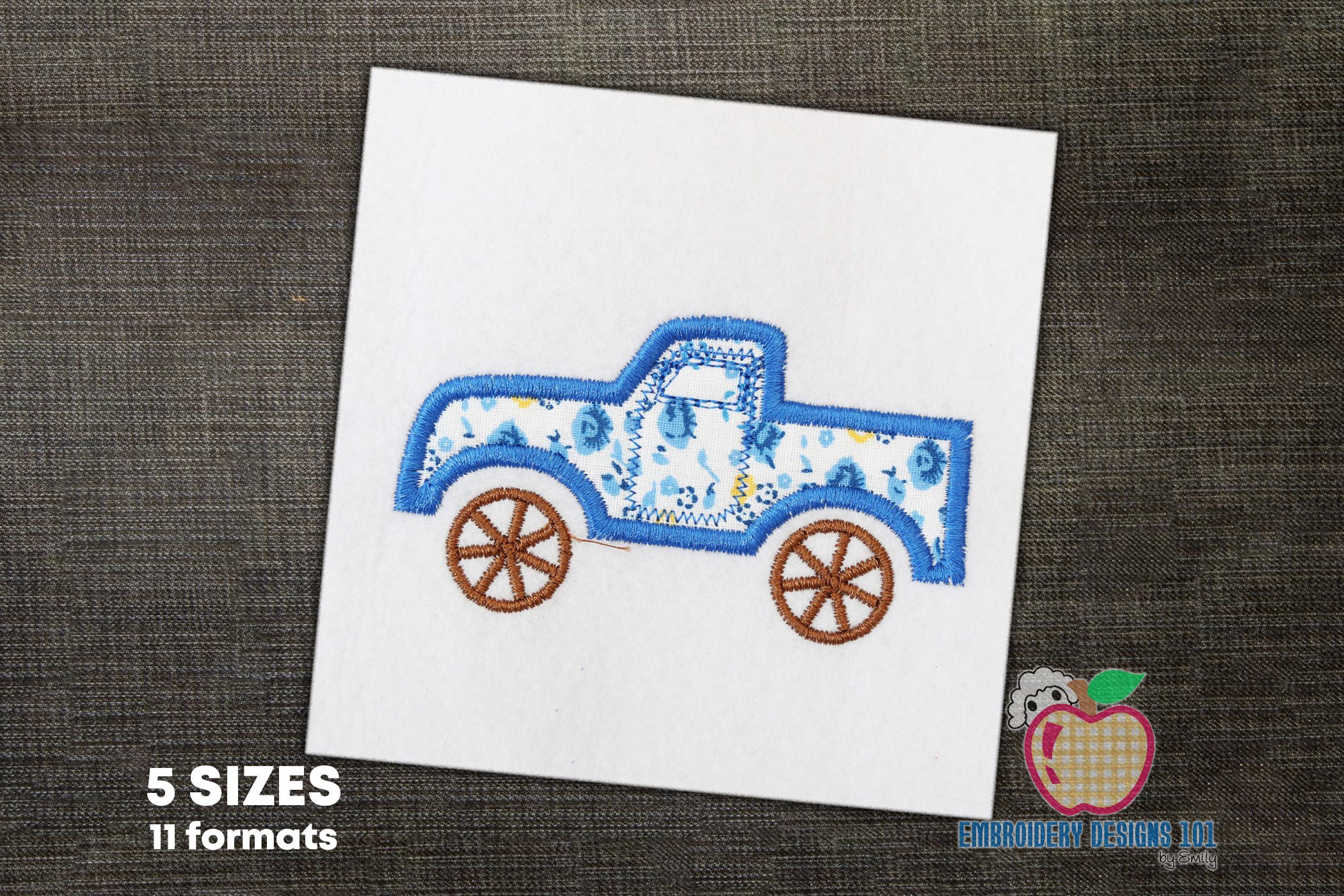Lifted Pickup Truck Applique Pattern (1020815) | Embroidery Designs ...