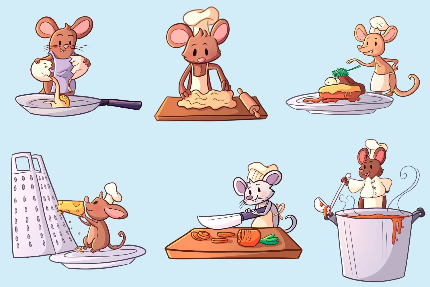 Cooking Mice Illustrations
