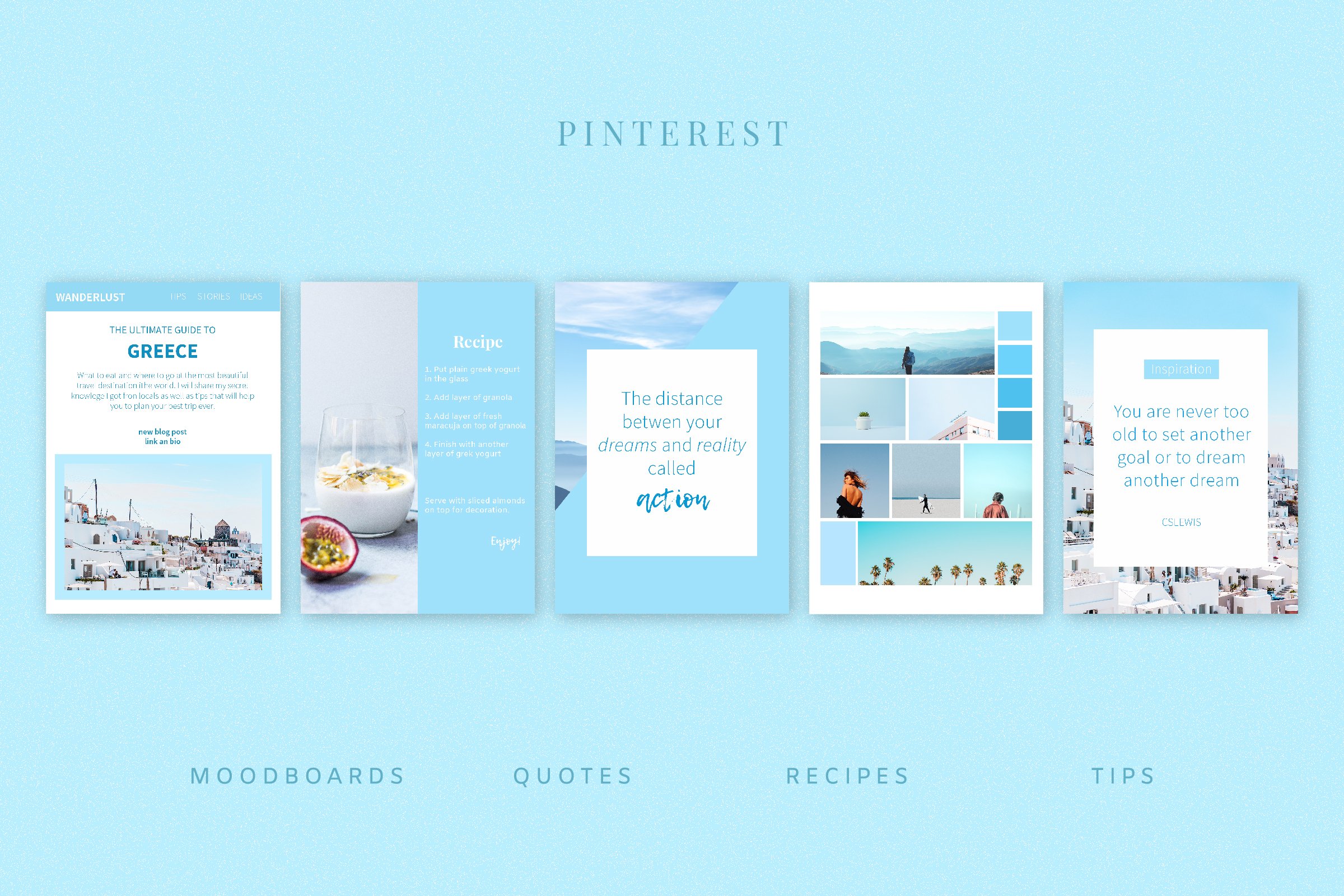 Blue | Pinterest PSD templates pack (36652) | Presentation Templates ...