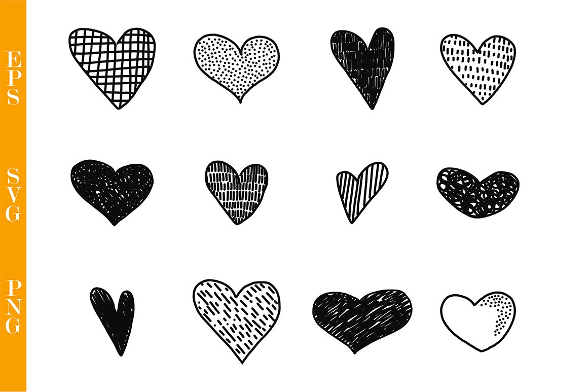 Line heart | hand drawn heart | valentine SVG file (654496) | Icons ...