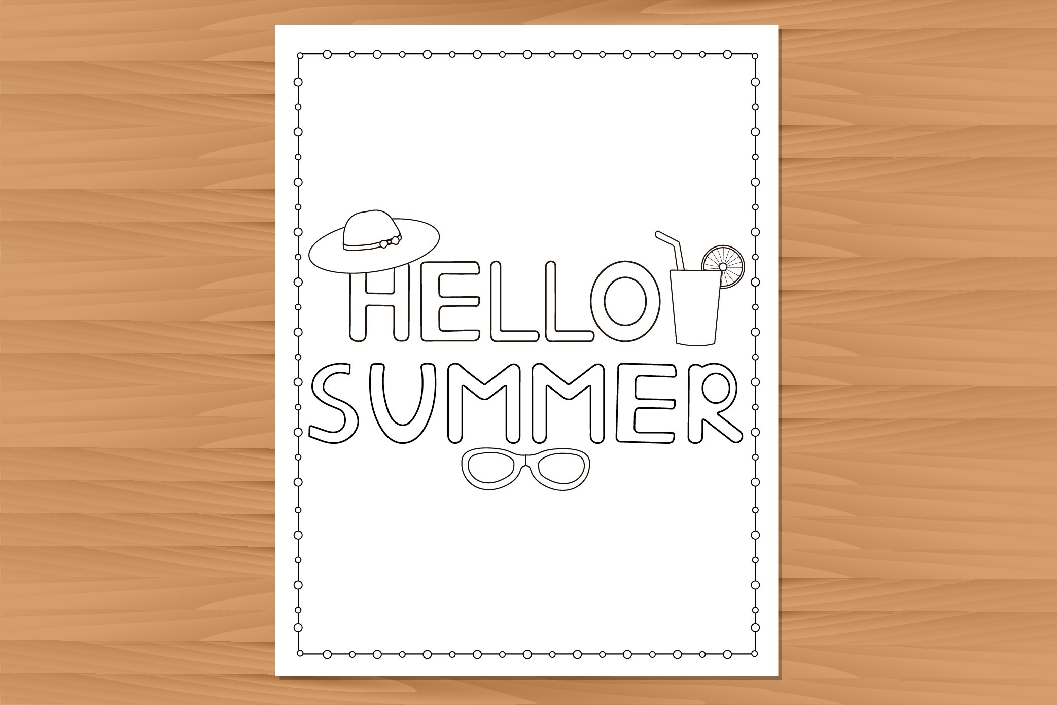 11 summer cards. Coloring pages. (539446) | Coloring Pages | Design Bundles
