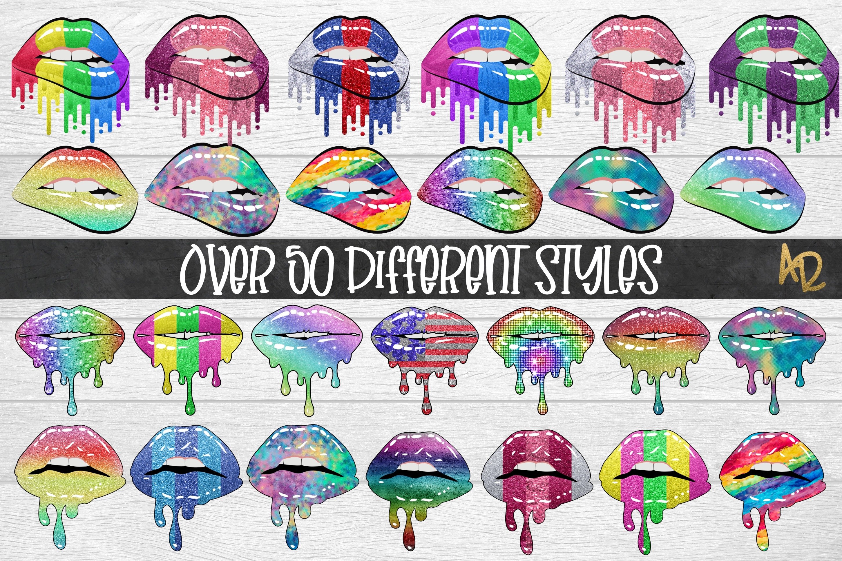 51 Dripping Glitter Lips Clipart| The Sassy Lips Bundle (726461 ...