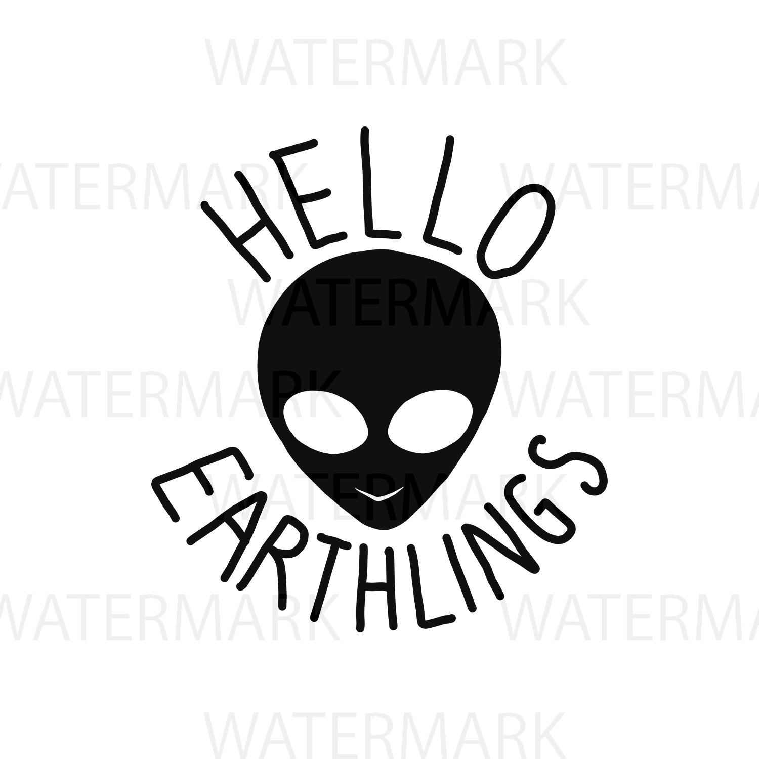 Alien Hello Earthlings - SVG/JPG/PNG Hand Drawing (63796 ...