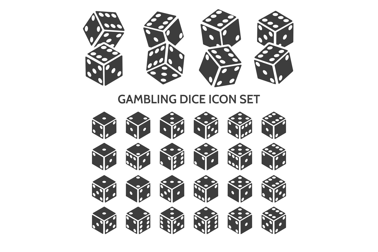 Gambling dice icon set (1191478) | Icons | Design Bundles