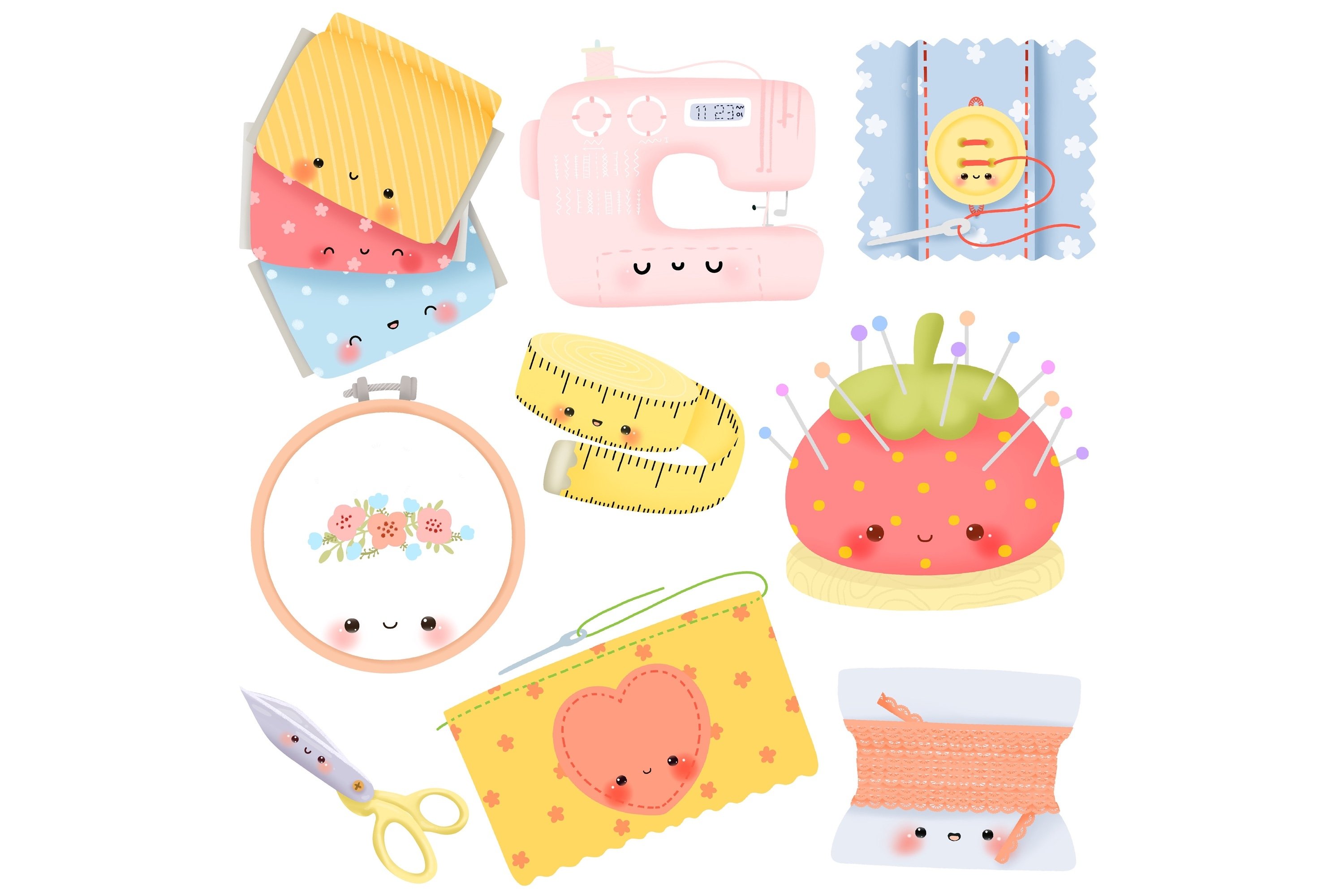 Kids Sewing Clip Art