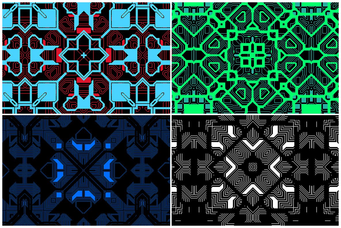 10 Techno Pattern Backgrounds (111021) | Textures | Design Bundles