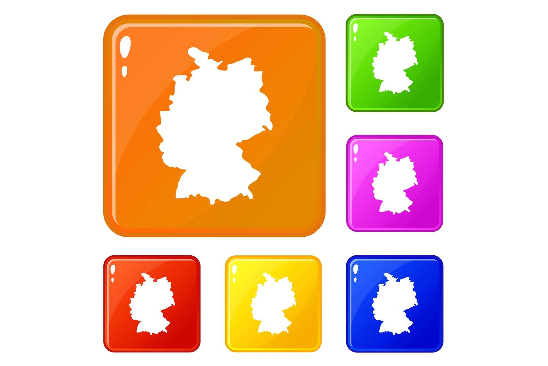 Map of Germany icons set vector color (528587) | Icons | Design Bundles