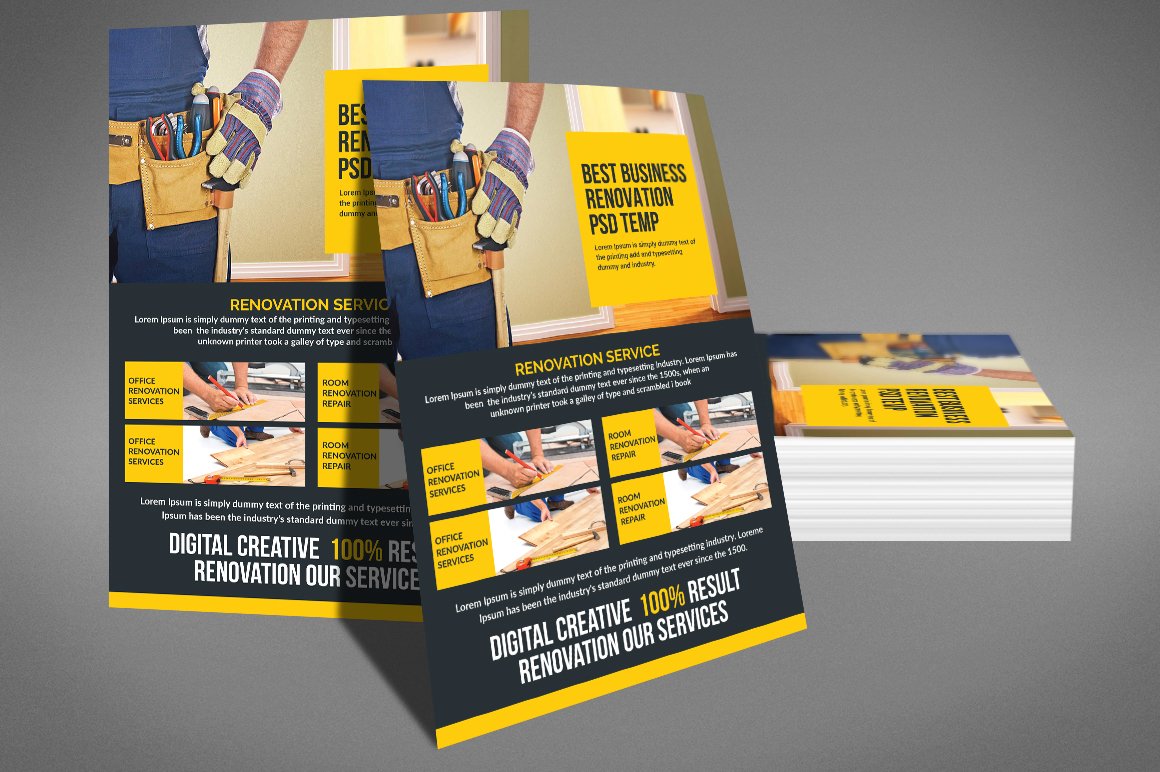 Construction Flyer Templates (450318) | Flyers | Design Bundles