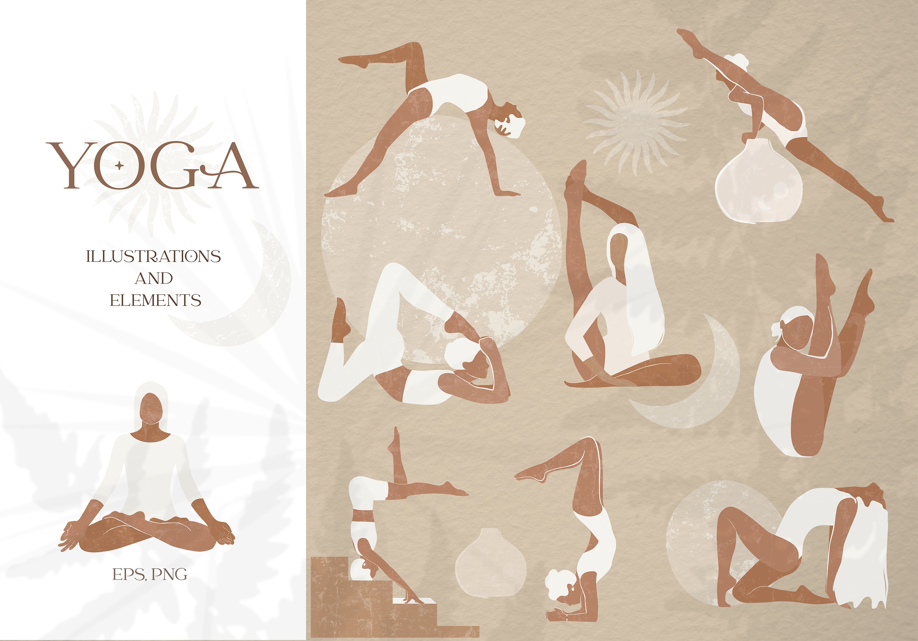 Yoga abstract graphic collection. Magic abstract woman (1007769 ...