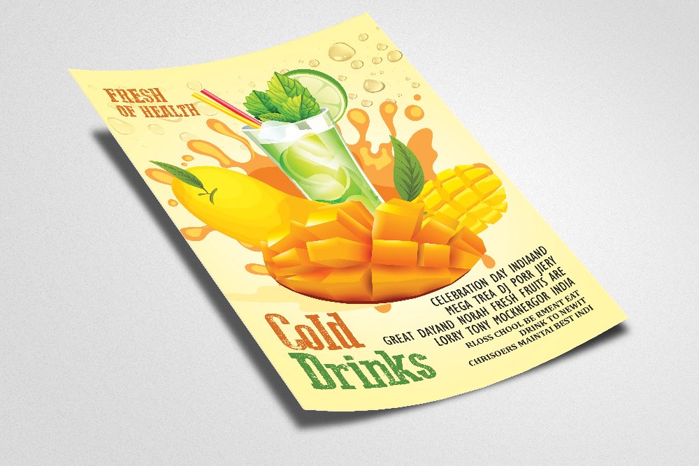 Cold Drinks Promotion Flyer Template (846624) | Flyers | Design Bundles