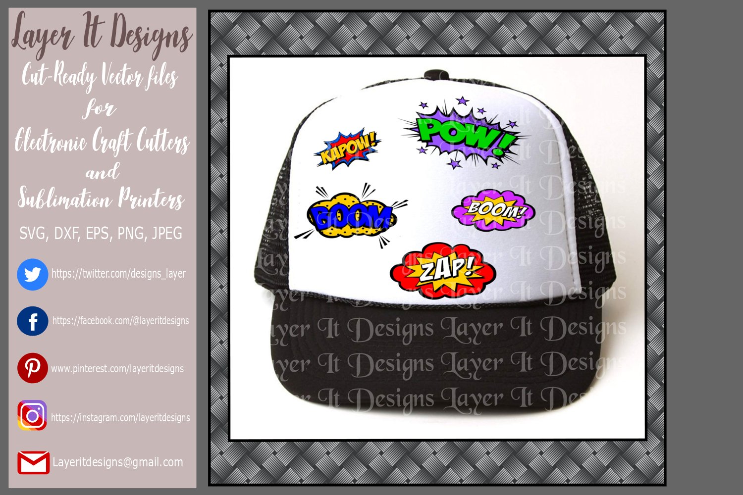 Superhero Comic Bubbles Design Files (283881) | SVGs | Design Bundles