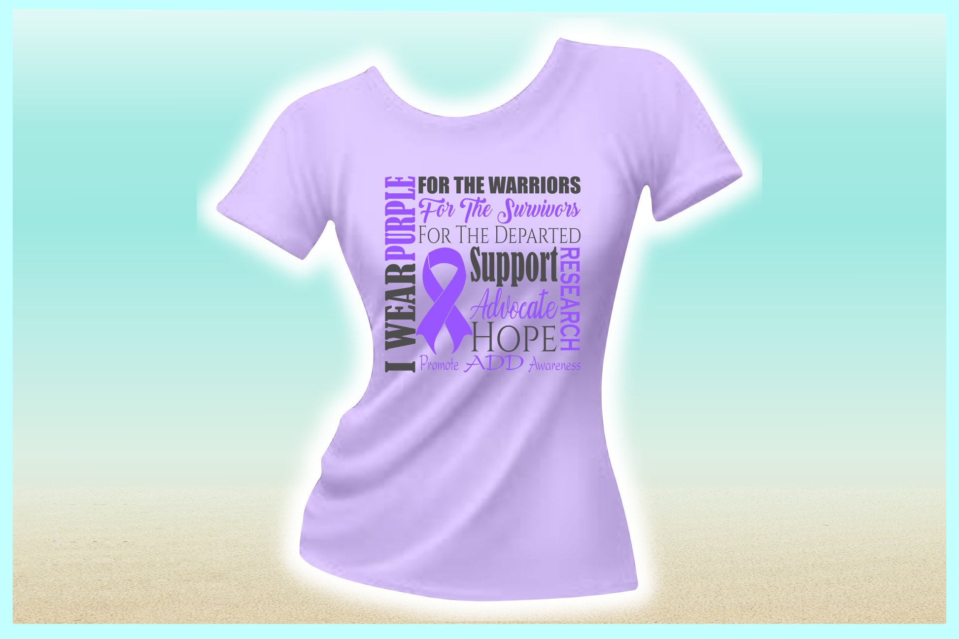 I WEAR PURPLE ADD ADHD Awareness SVG DXF EPS PNG PDF files (61343 ...