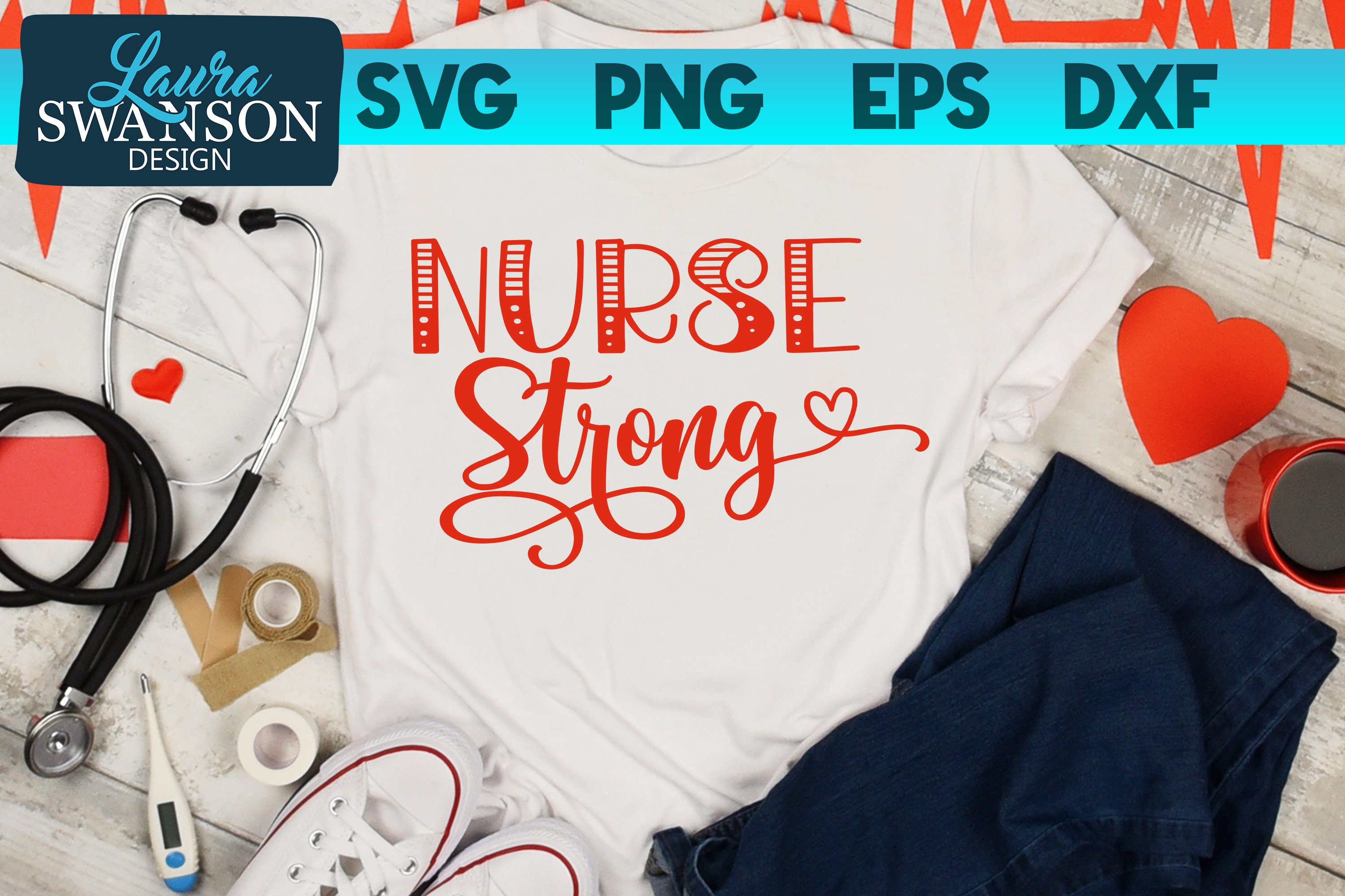 Nurse Strong SVG Cut File (840436) | Cut Files | Design Bundles