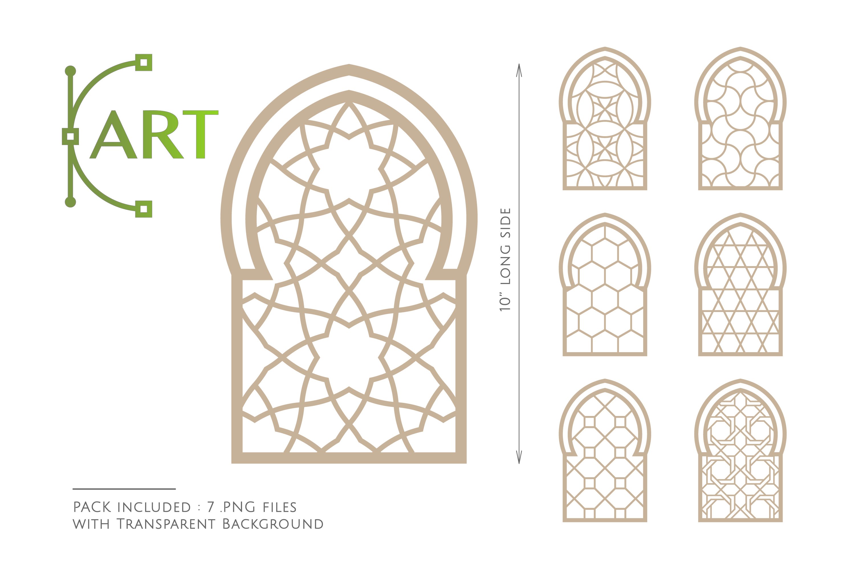 7 SVG templates, Arch wall & window decor, Geometric stencil (444365 ...