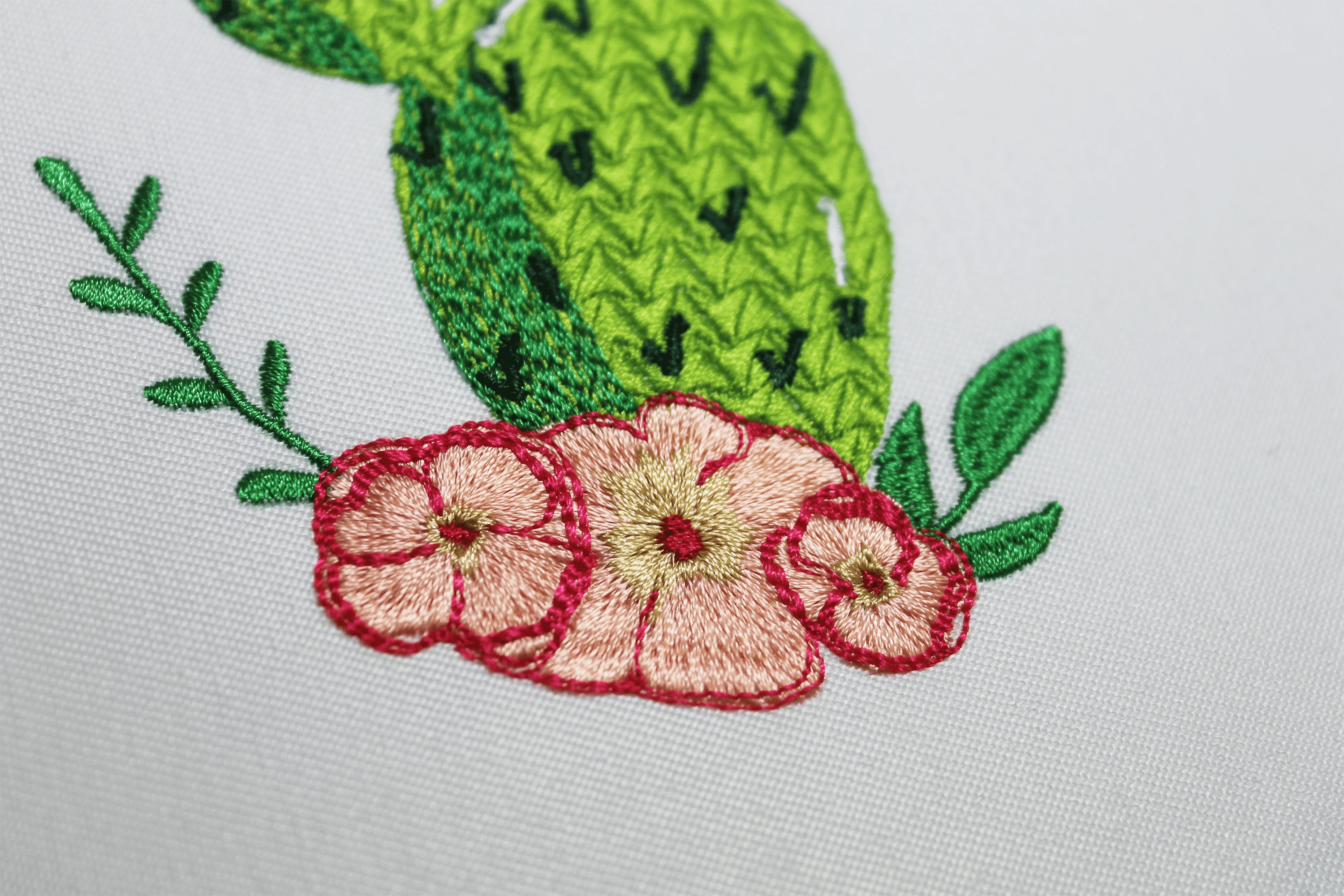 Cactus Flower embroidery 3 sizes