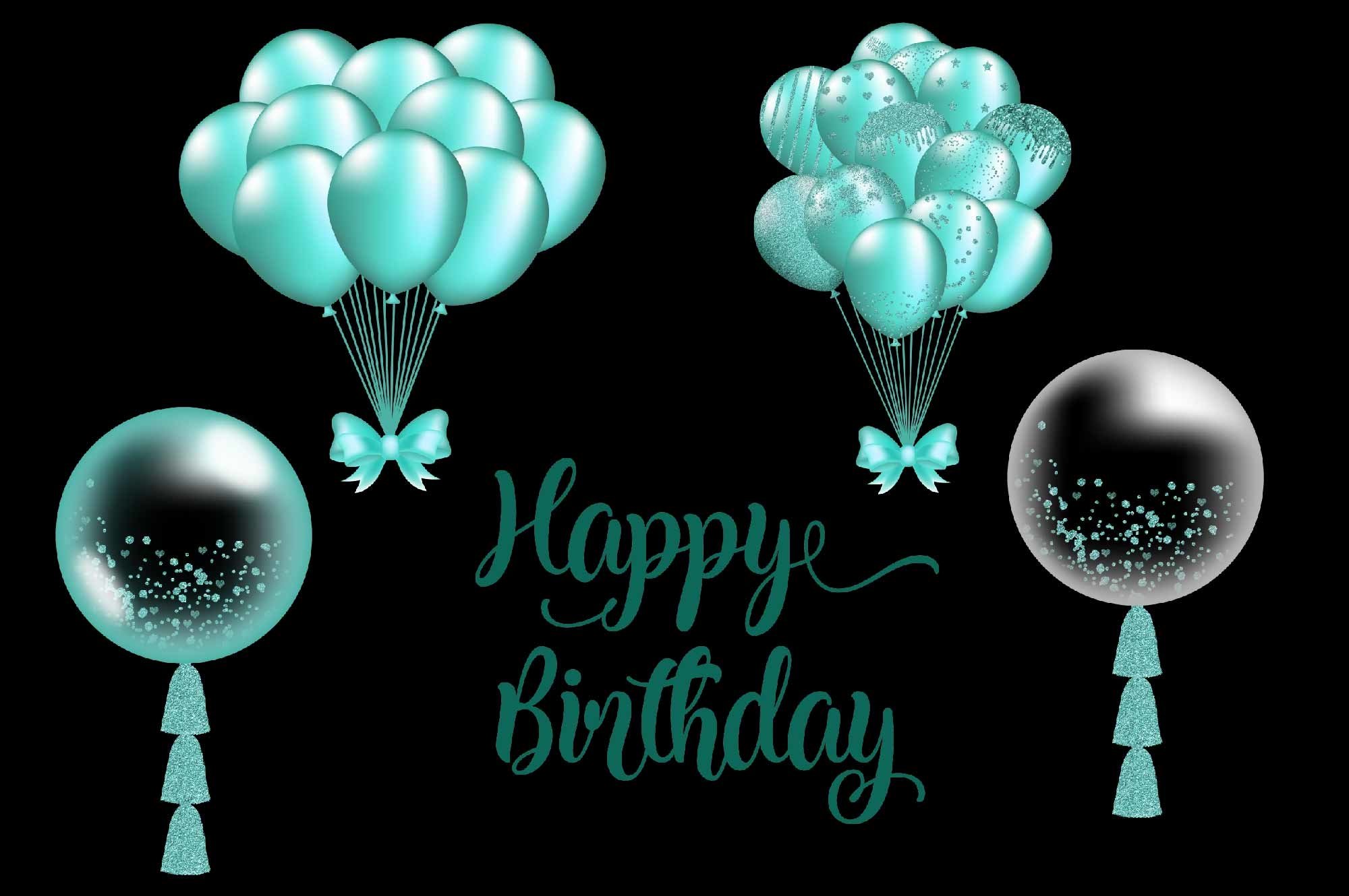 Turquoise Balloon Clipart (864330) | Illustrations | Design Bundles