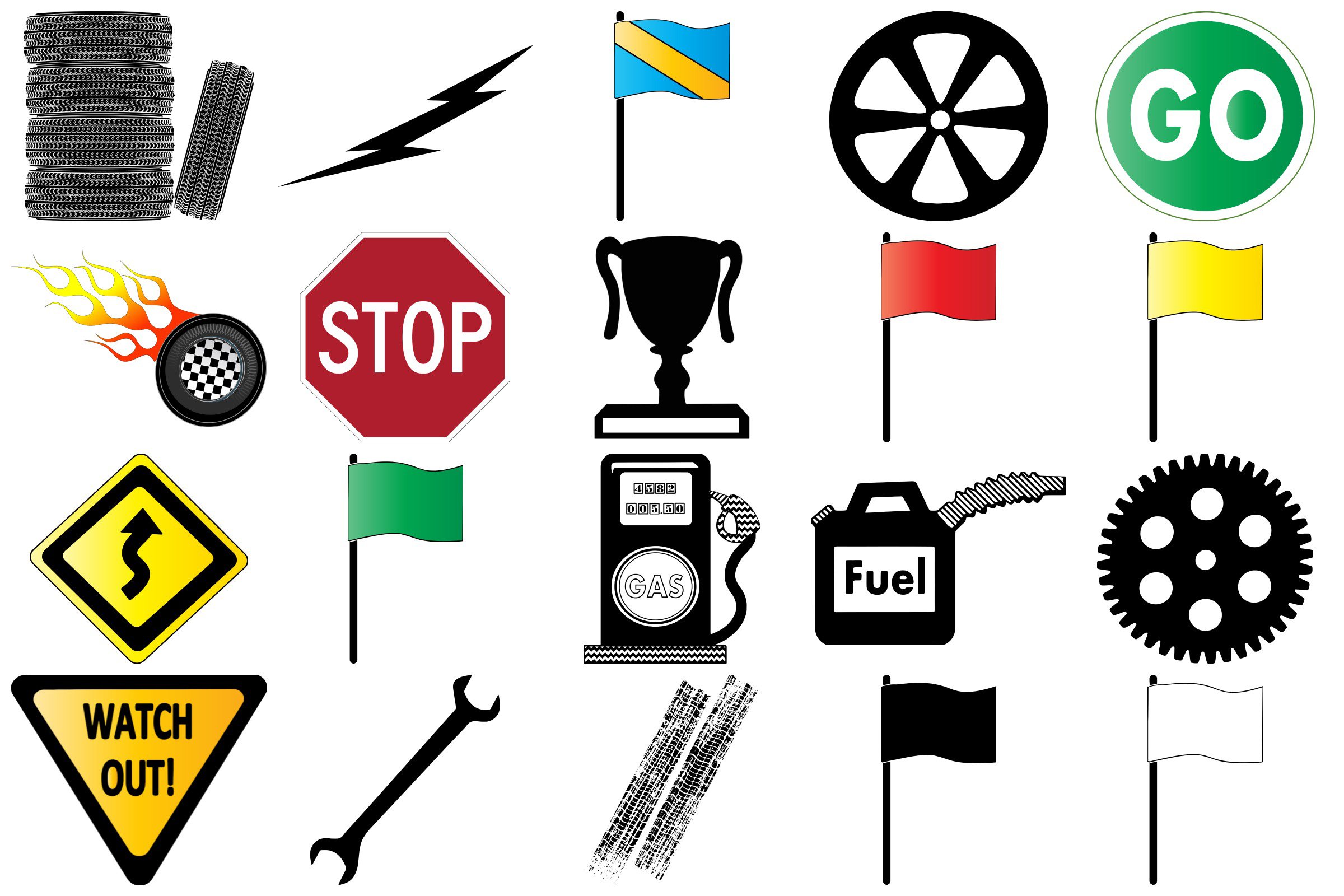 Racing, Racecars & Elements, Vector AI EPS and Png (249892 ...