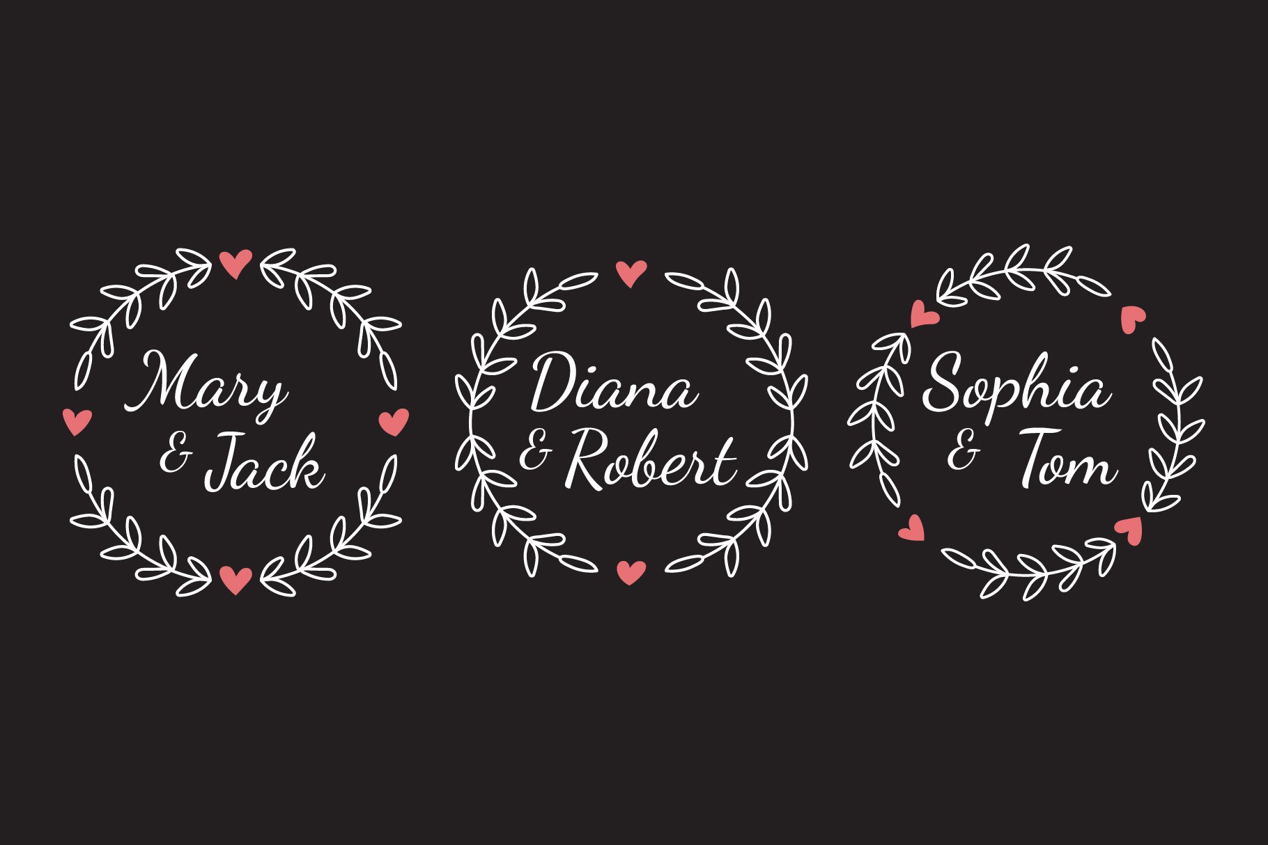 Wedding Logo Badges Set