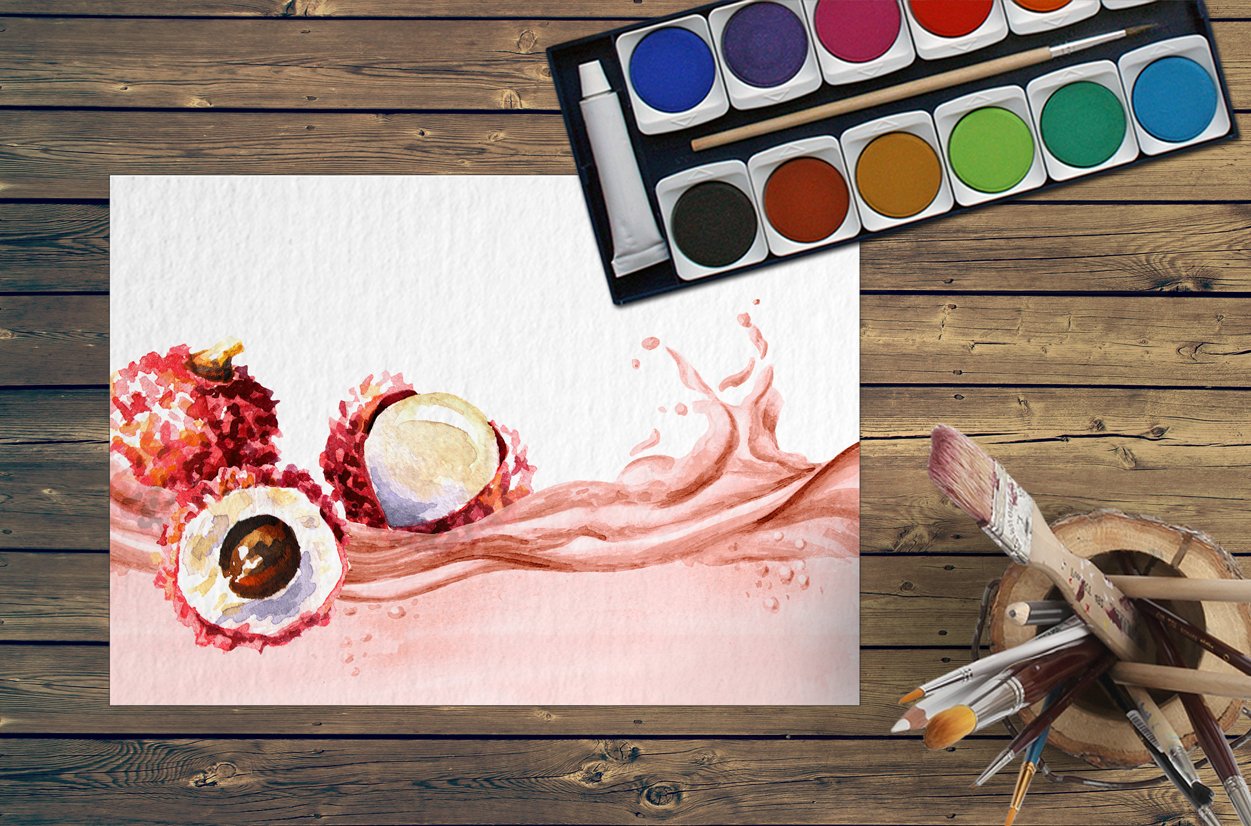 Lychee. Watercolor collection (176753) | Illustrations | Design Bundles