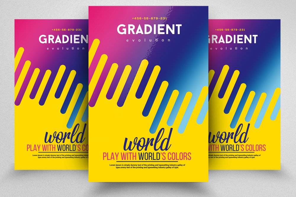 Gradient Electro Flyer (229111) | Flyers | Design Bundles