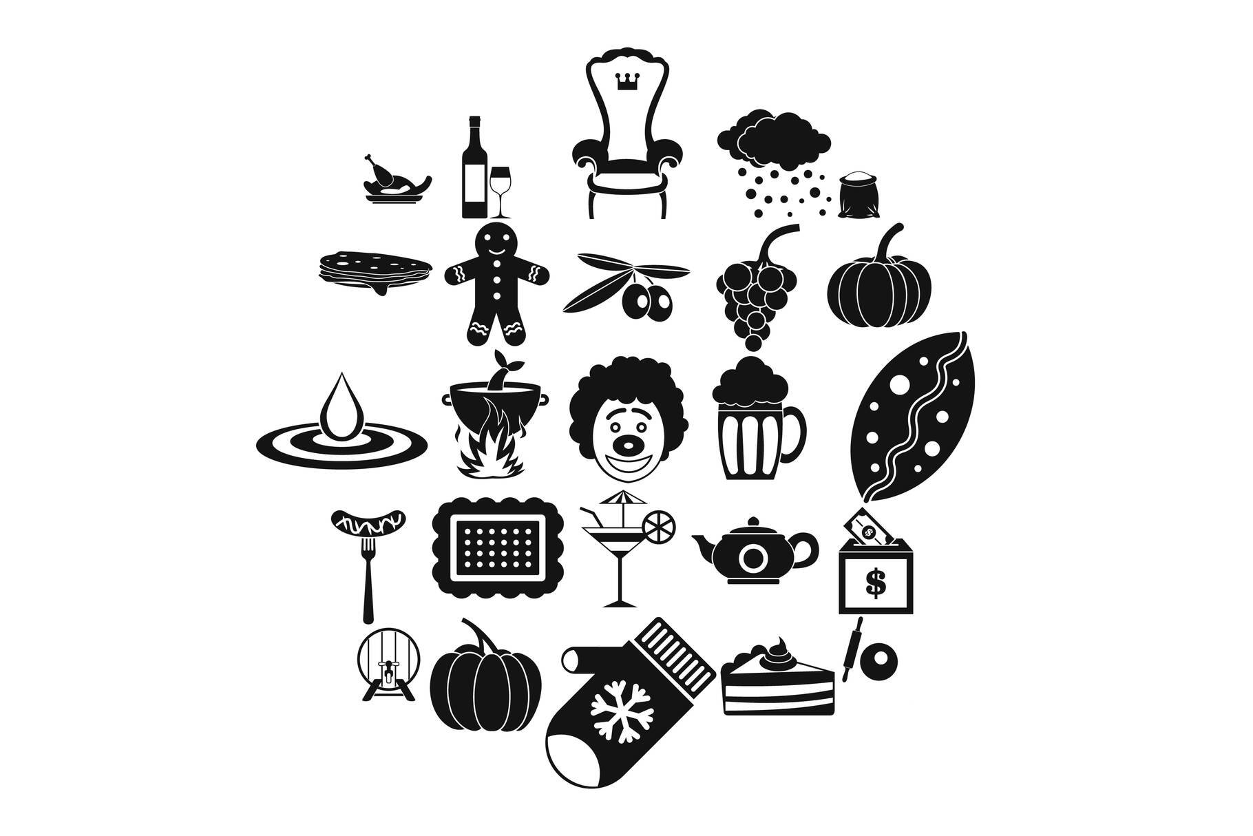 Munificence icons set, simple style (506393) | Icons | Design Bundles