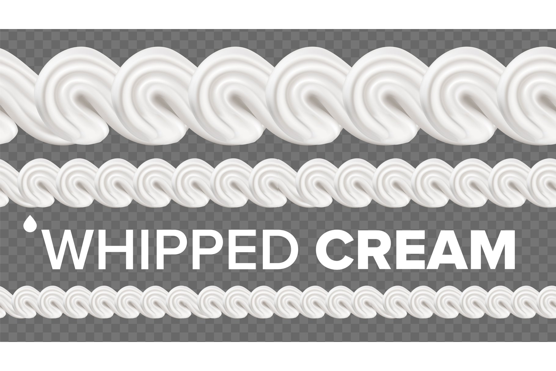 Whipped Cream Pattern Vector. White Creamy Swirl. (705946)