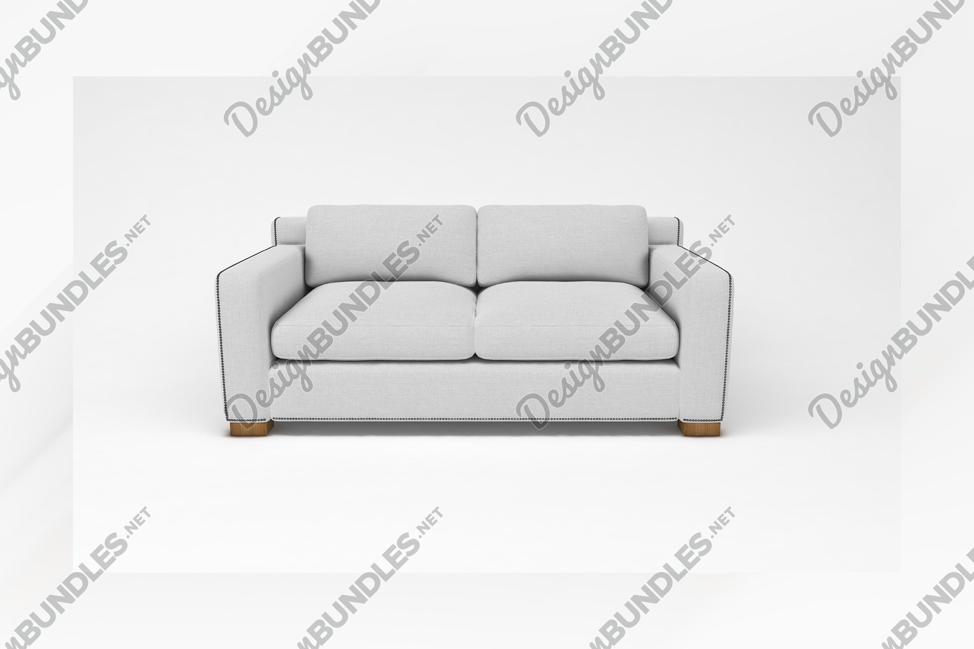White sofa front view furniture 3d rendering (1059974) | Architecture ...